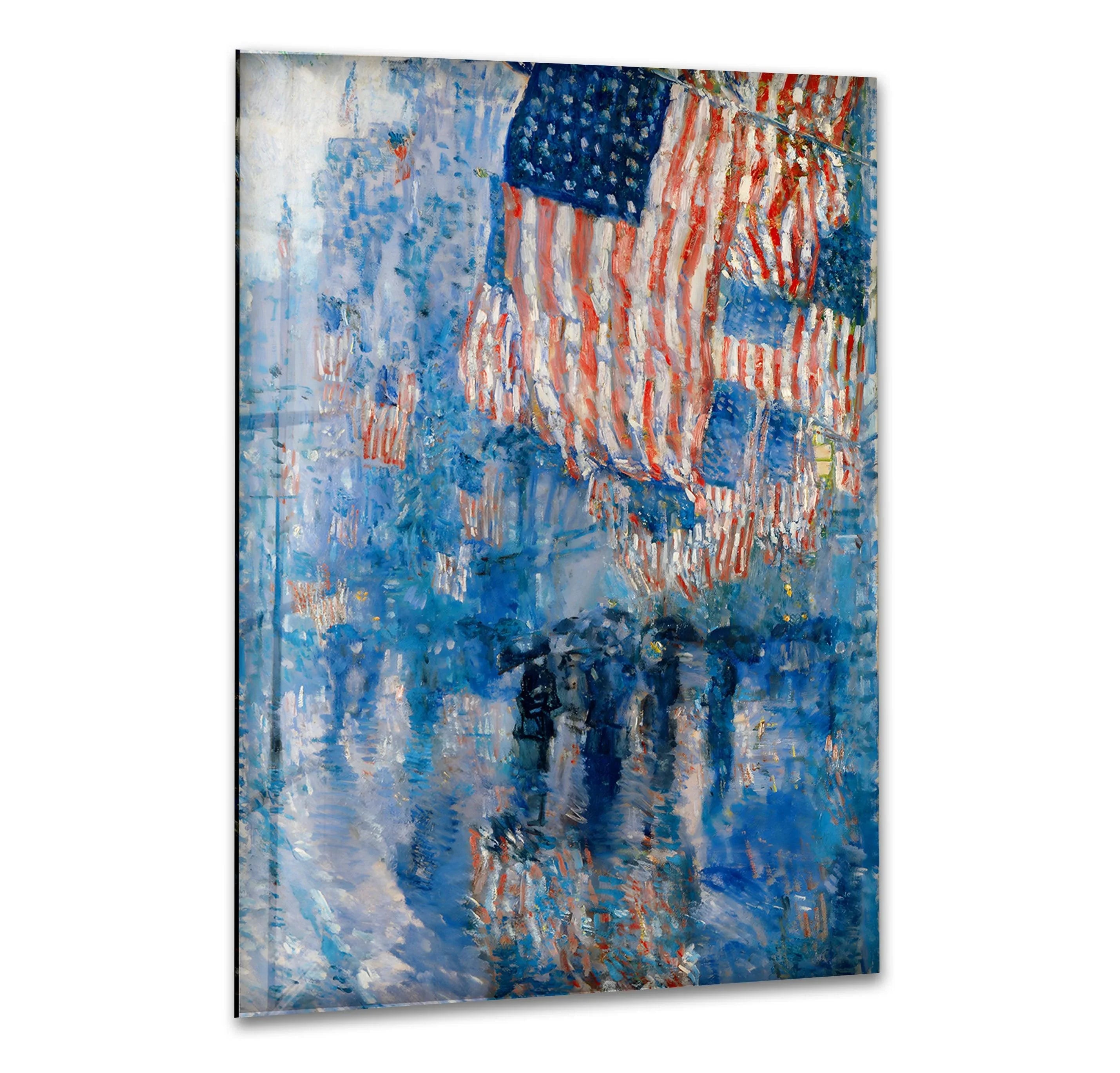 The Avenue in the Rain Childe Hassam Glass Wall Art-Glass Art Prints ...