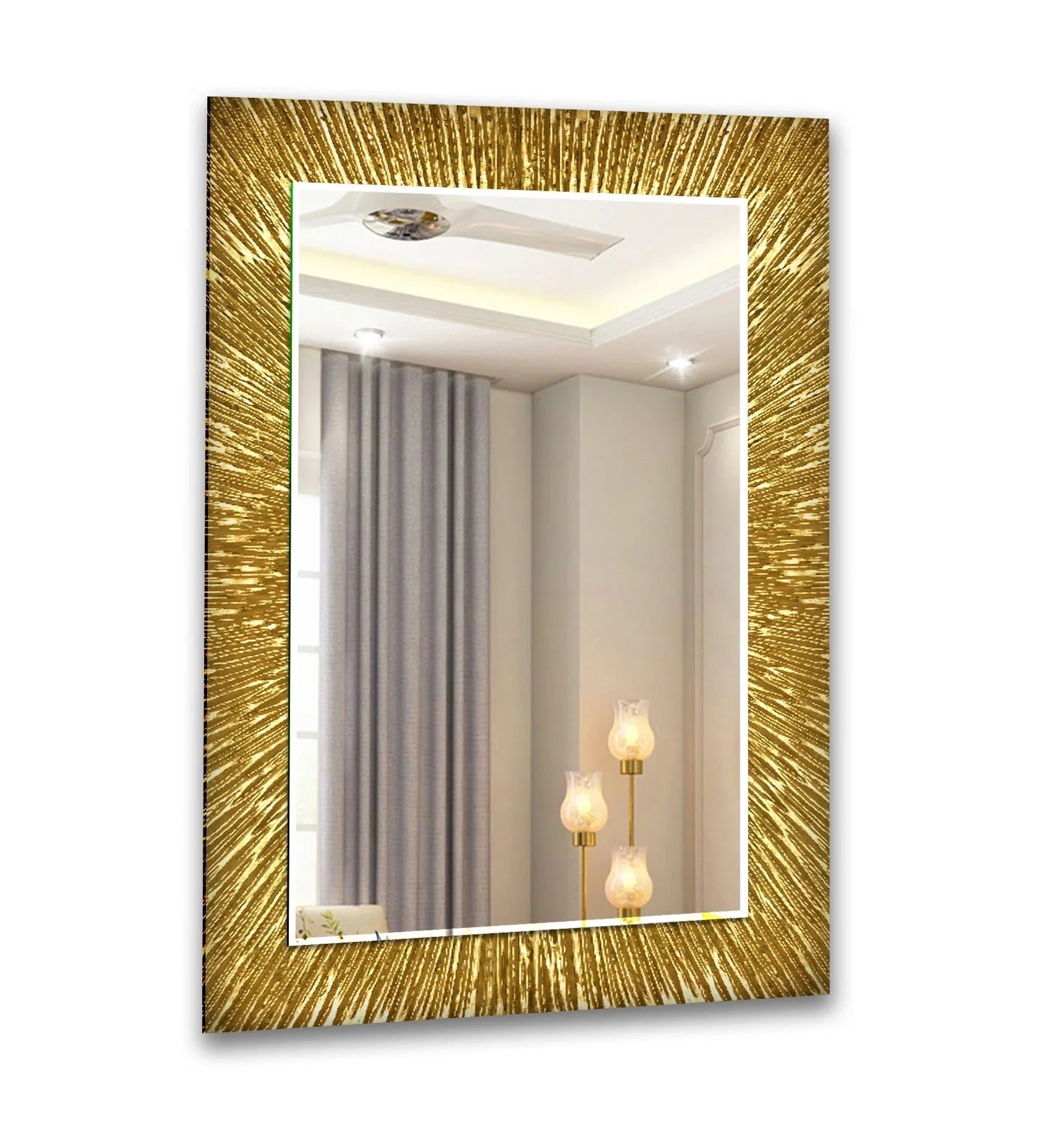 Gold Shiny Decorative Wall Mirror – Luxury Statement Piece – MyPhotoStation