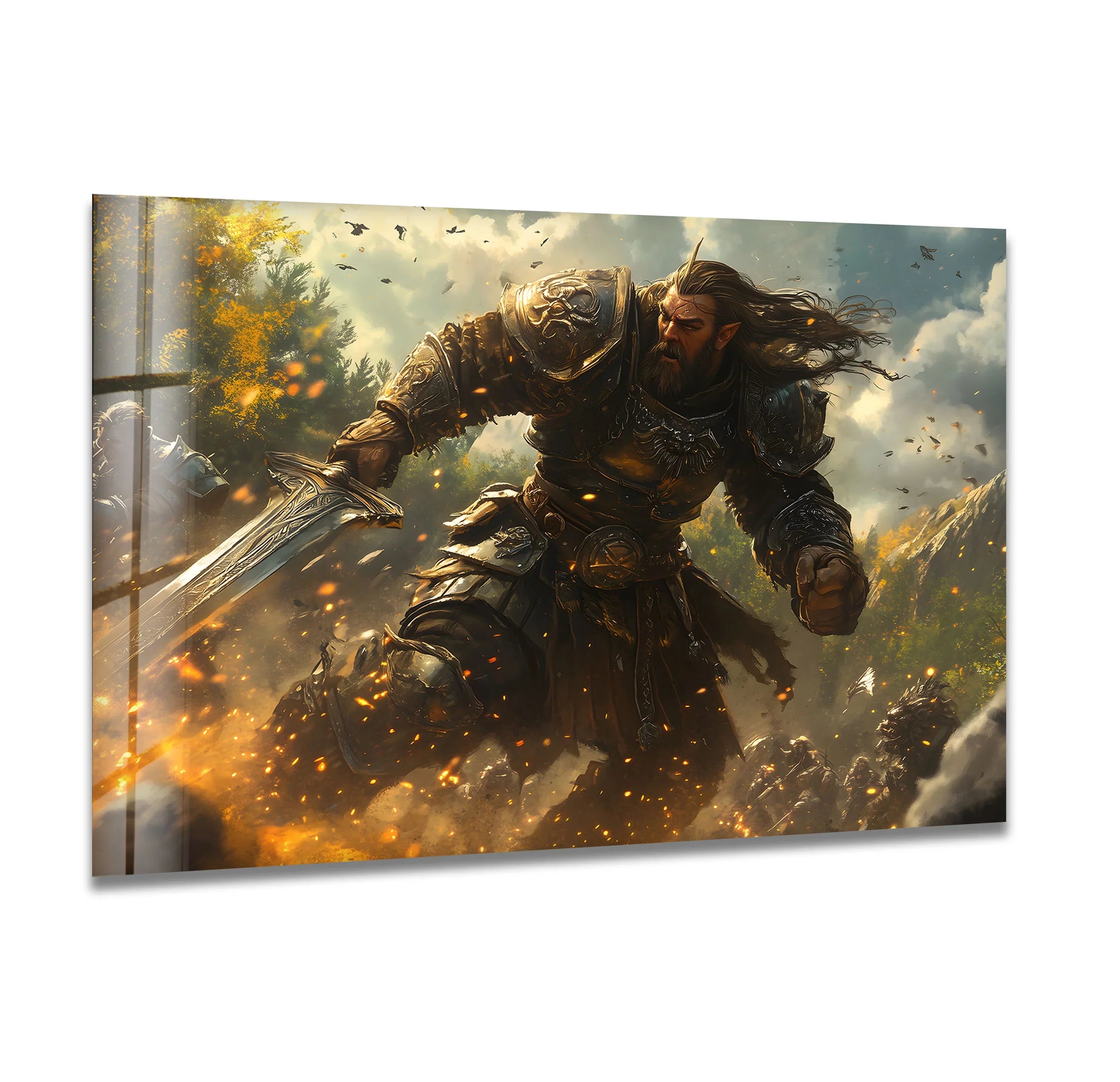 Wood Elf in Battle Glass Wall Art – Epic Gaming Decor – MyPhotoStation