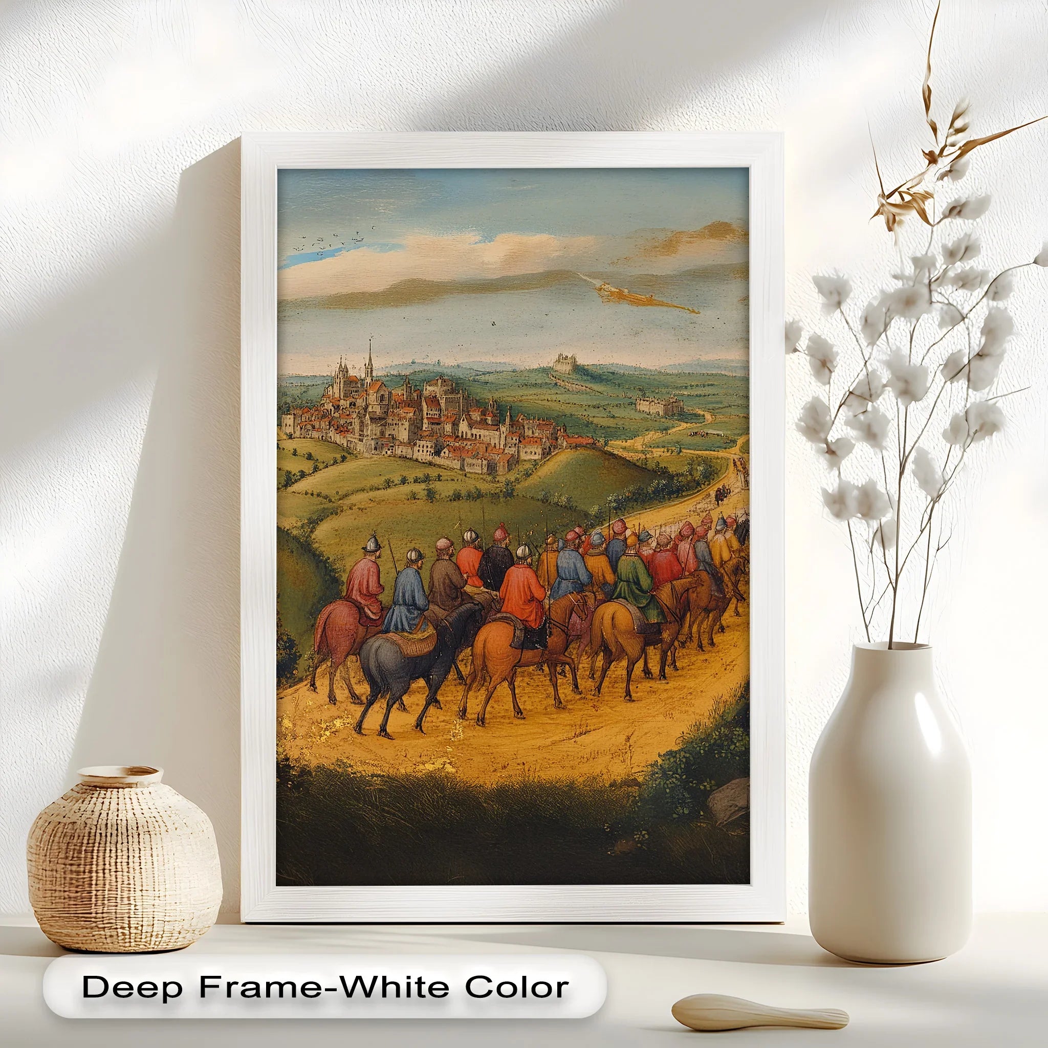 Procession Toward the Fortress – Medieval Cavalry Historic Oil Paintin ...