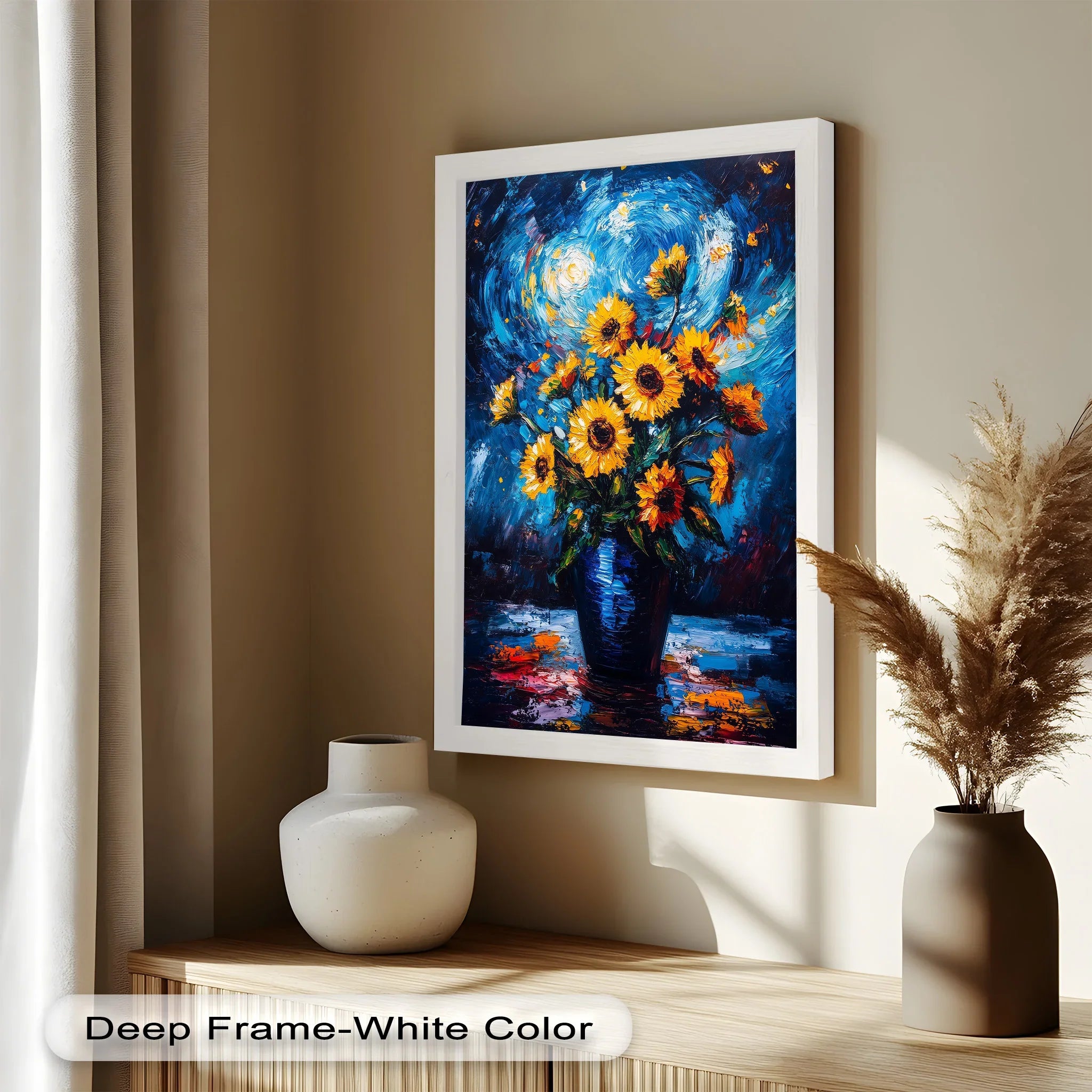Starry Night Sunflowers – Expressionism Oil Painting – MyPhotoStation