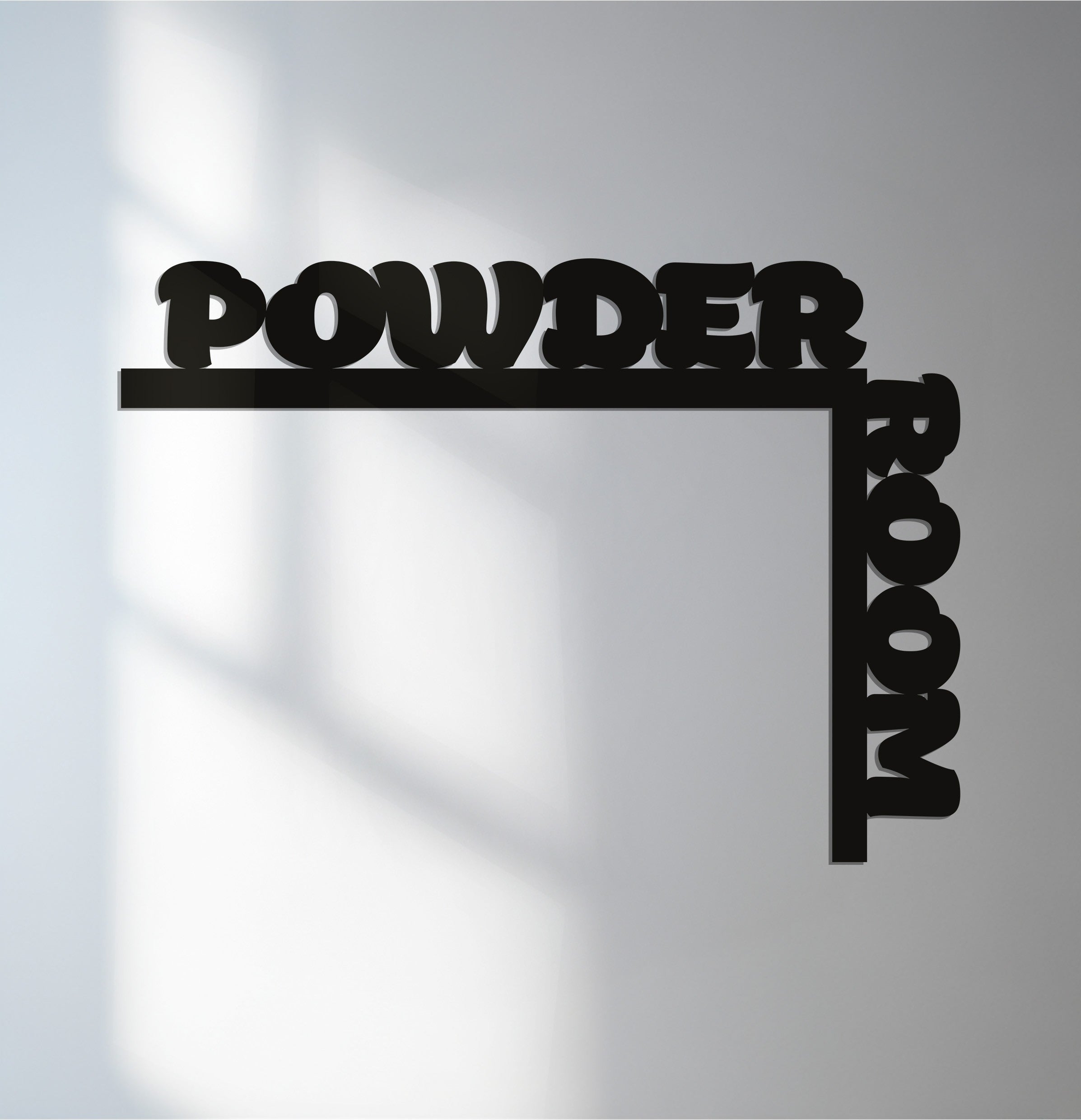 Powder Room Metal Door Sign – Modern Wall Décor – MyPhotoStation