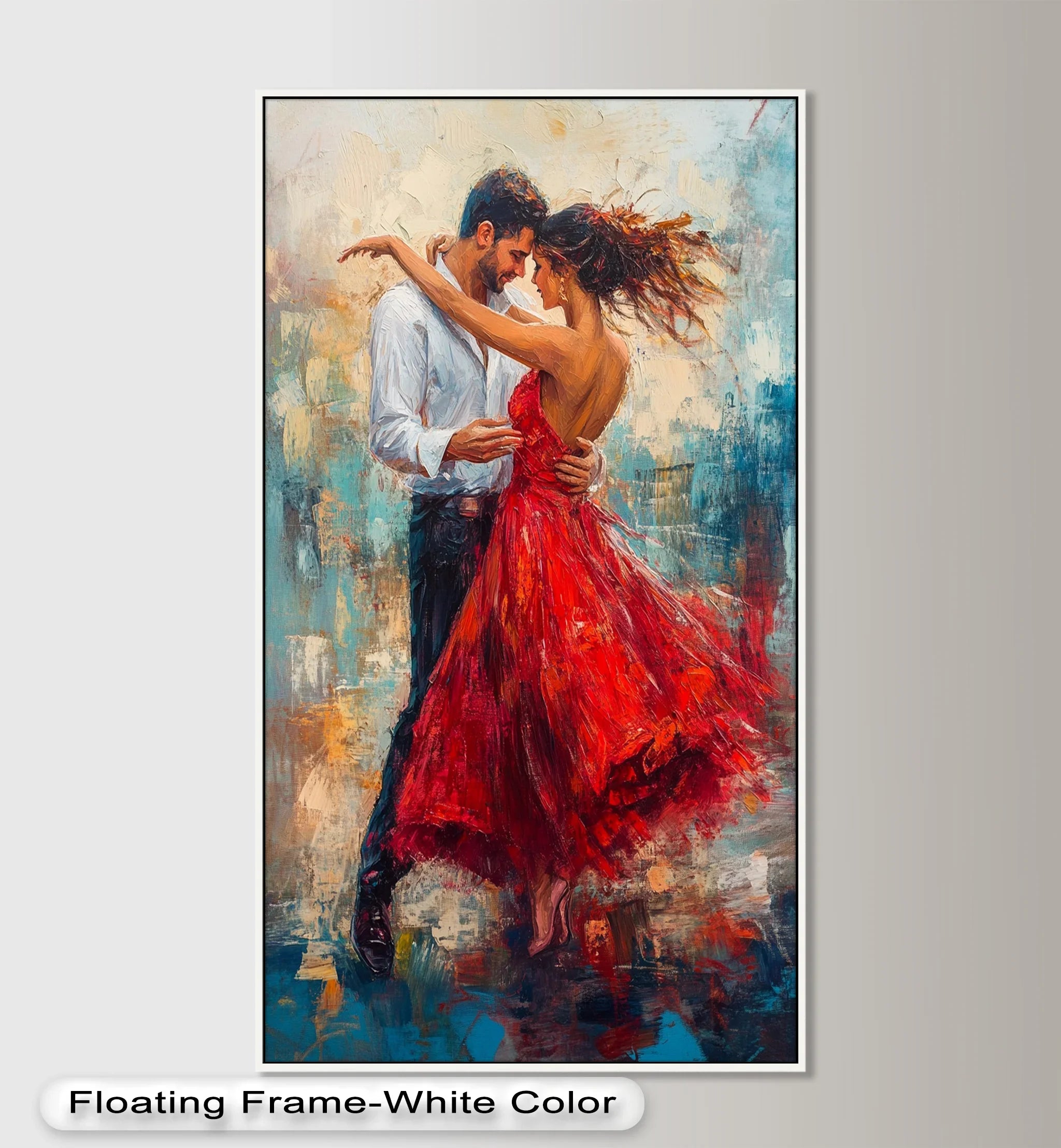 Crimson Whirl – Intimate Tango in Fiery Motion Love Oil Painting ...