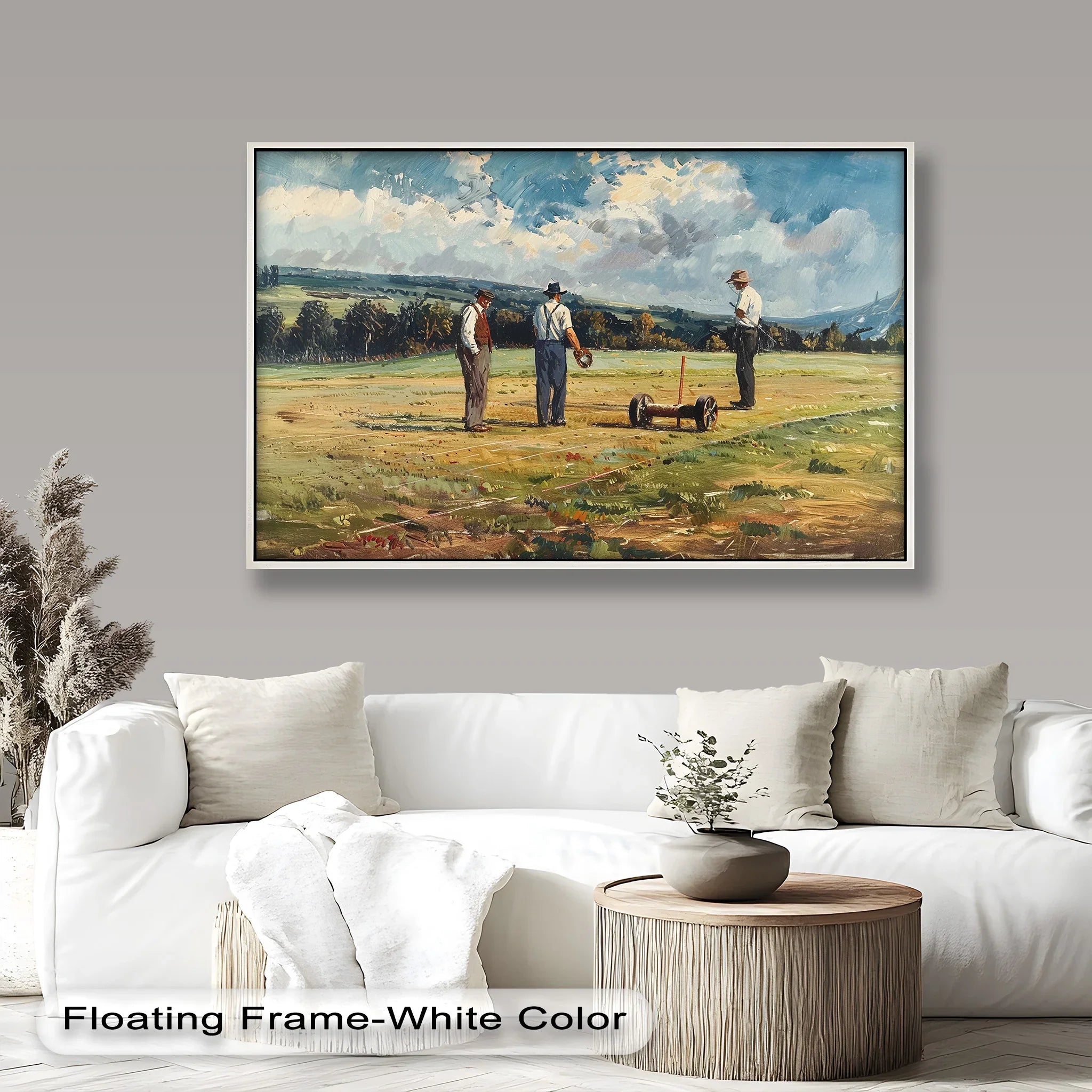Surveying the Field – Rural Americana Historic Oil Painting ...