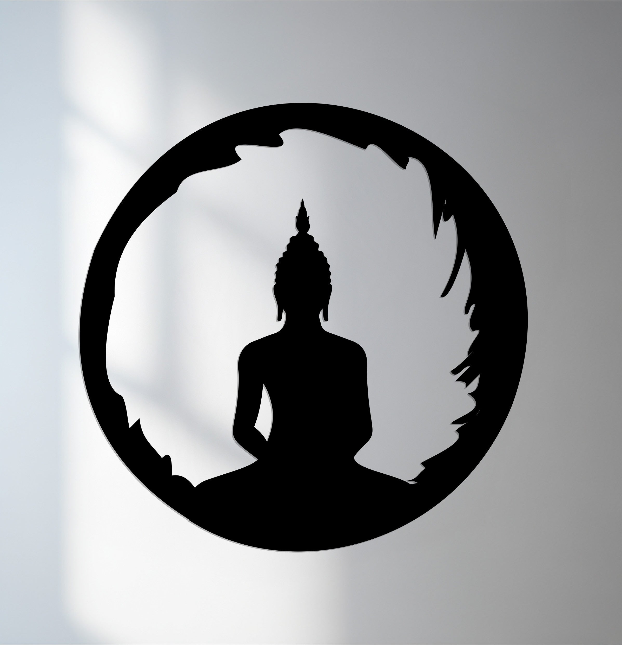 Round Buddha Metal Wall Art – Meditation & Spiritual Home Décor ...
