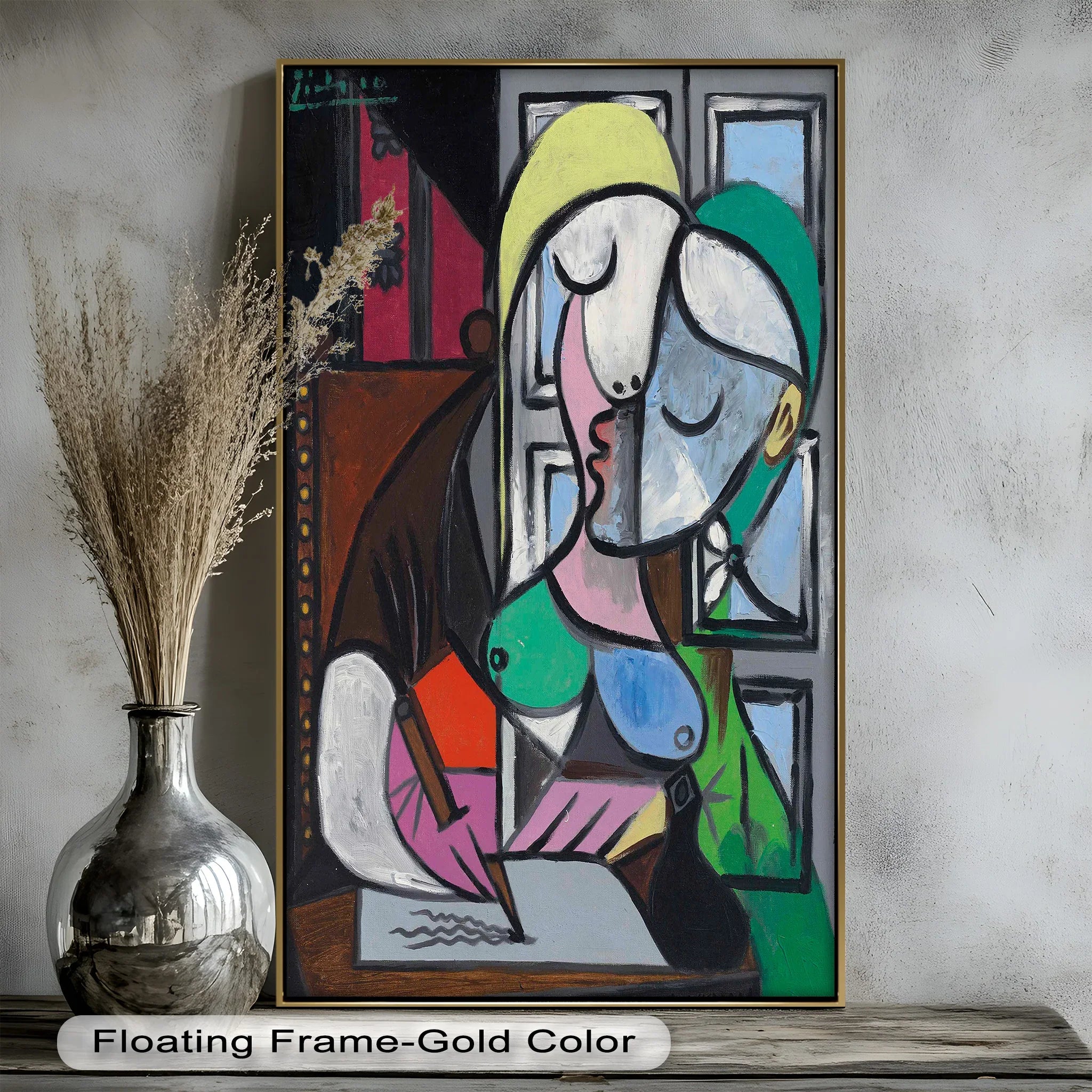 Picasso Style Woman Writing – Abstract Oil Painting – MyPhotoStation