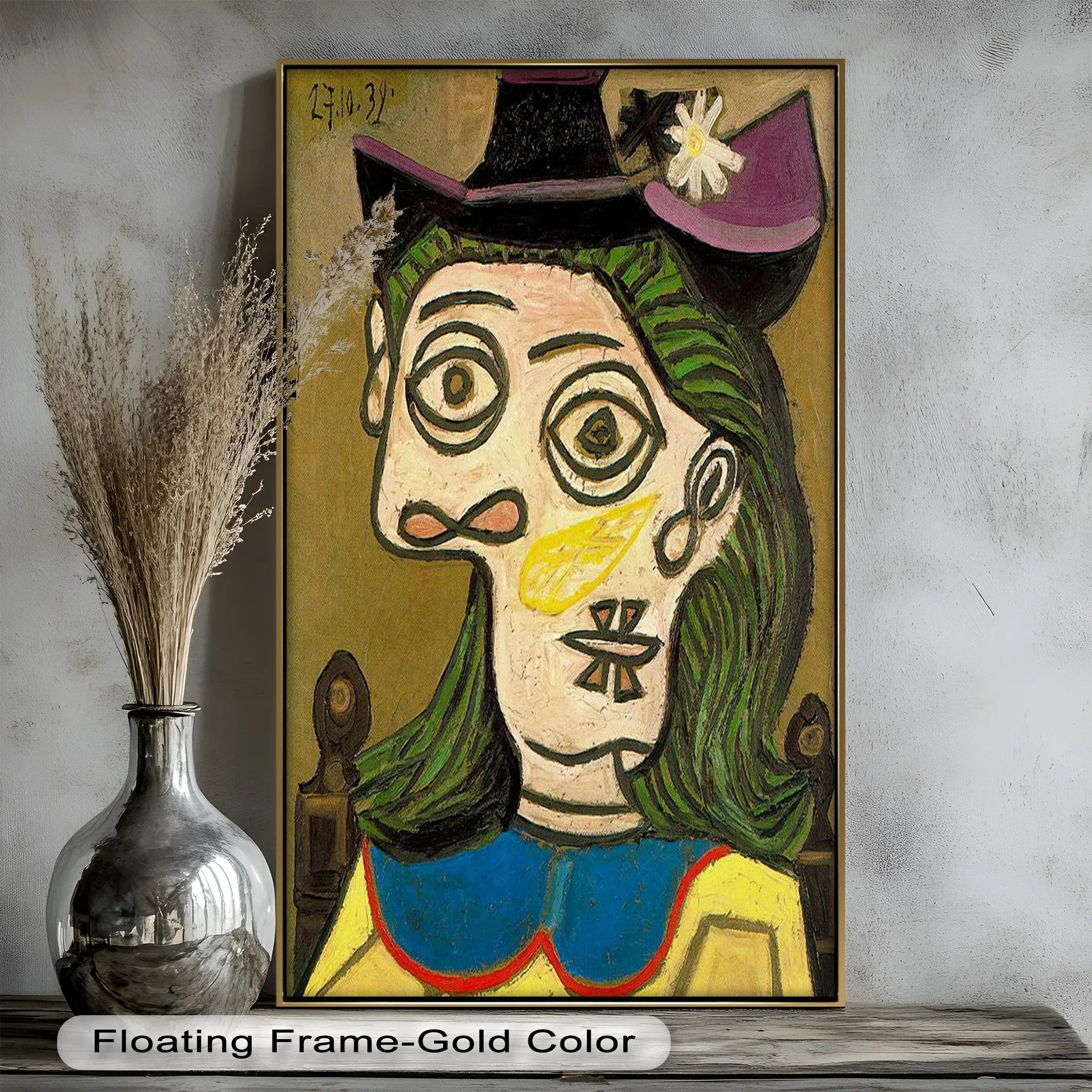 Whimsical Woman Portrait – Abstract Cubist Oil Painting – MyPhotoStation
