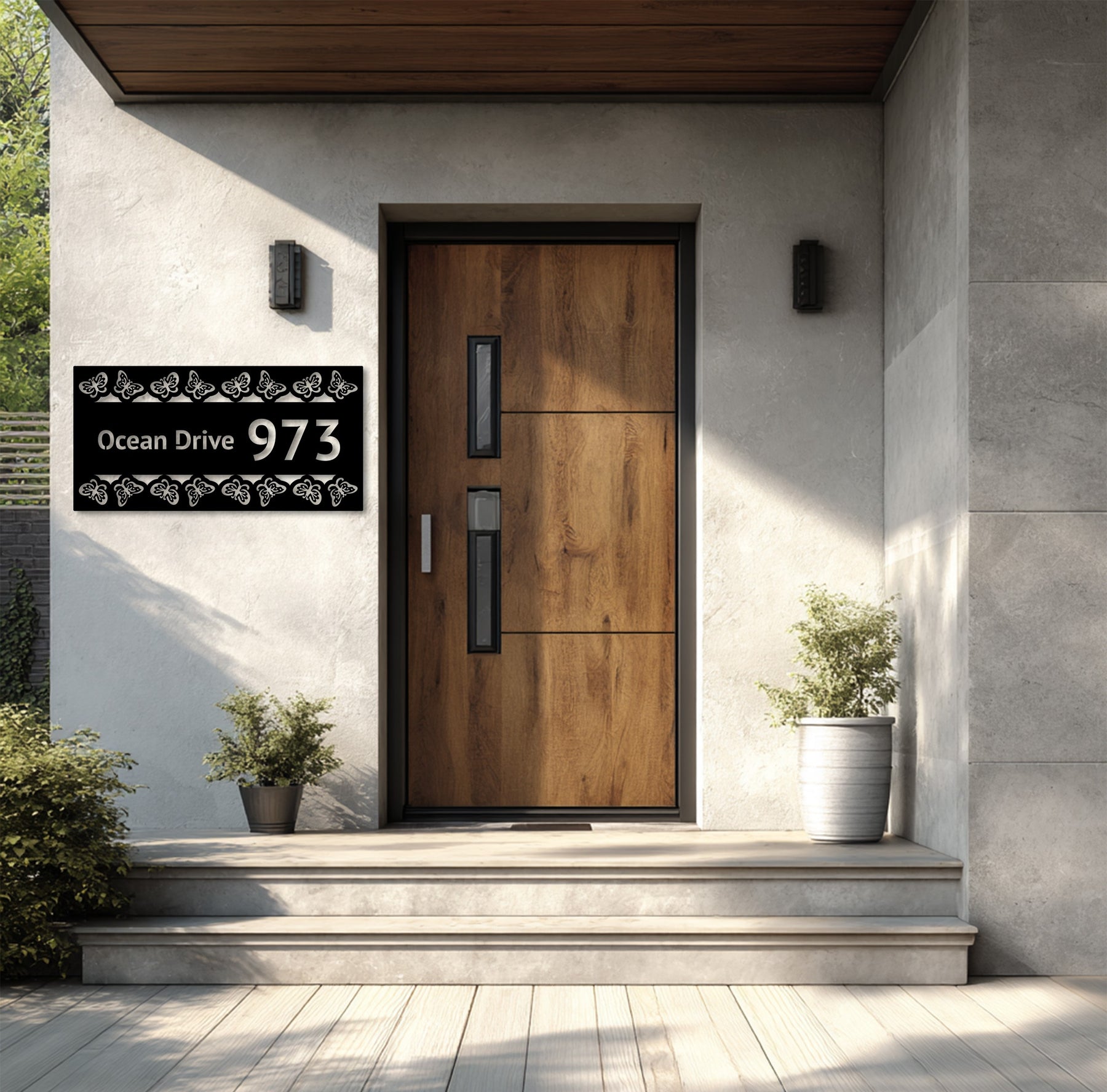 Butterfly Metal House Number Sign with Street Name – MyPhotoStation