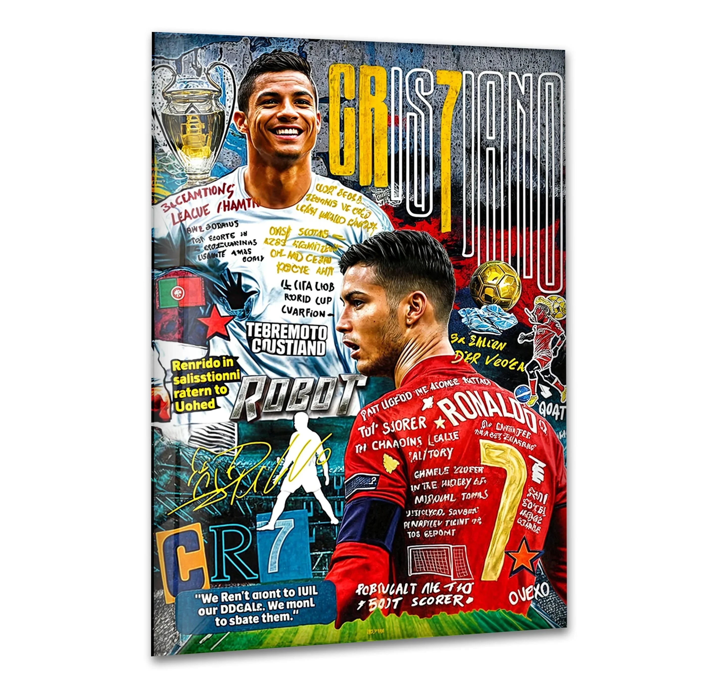 CR7 Style Glass Wall Art – Iconic Football Legacy – MyPhotoStation
