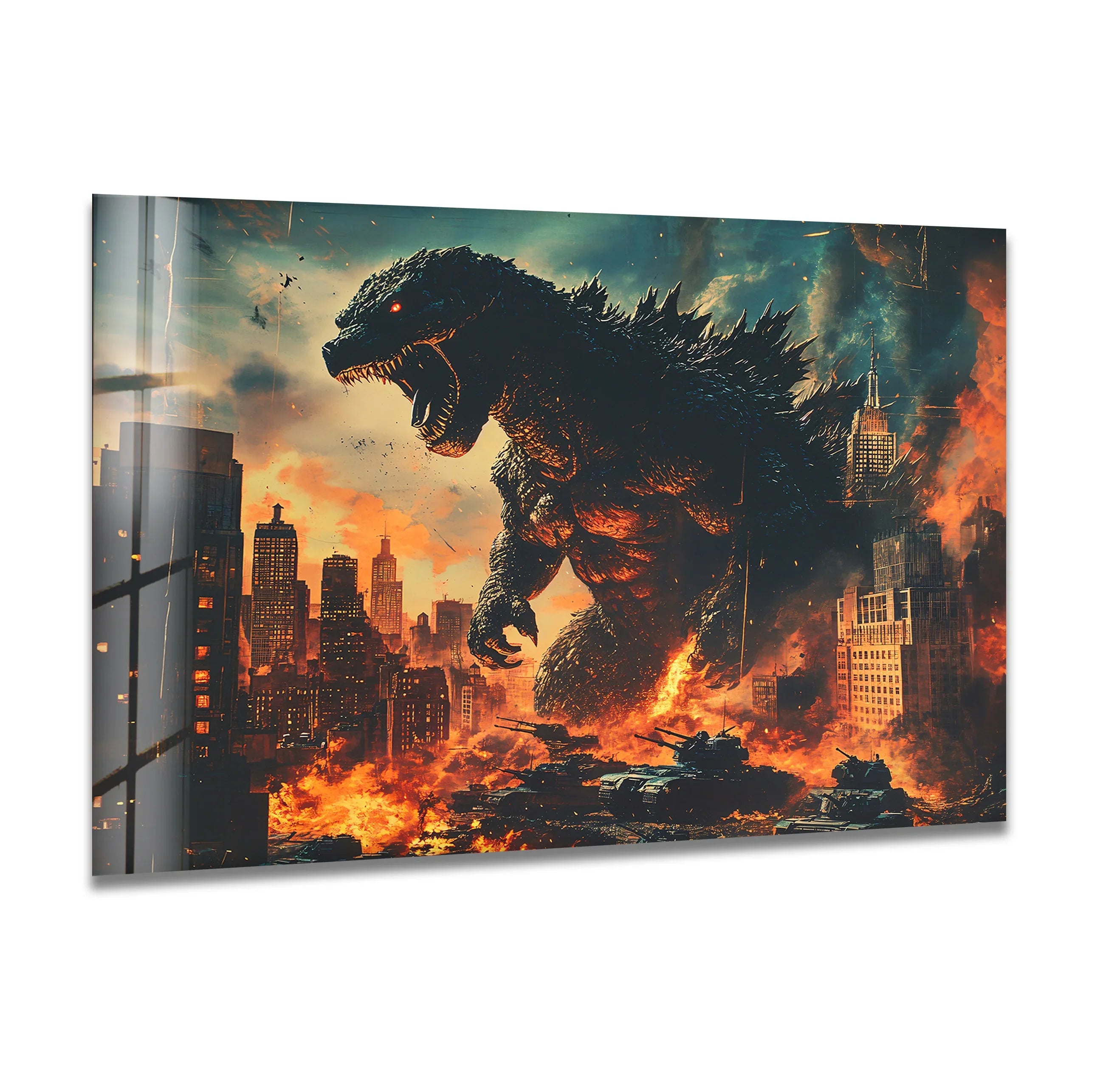Godzilla vs Kaiju Werewolf – Epic Movie Glass Wall Art – MyPhotoStation
