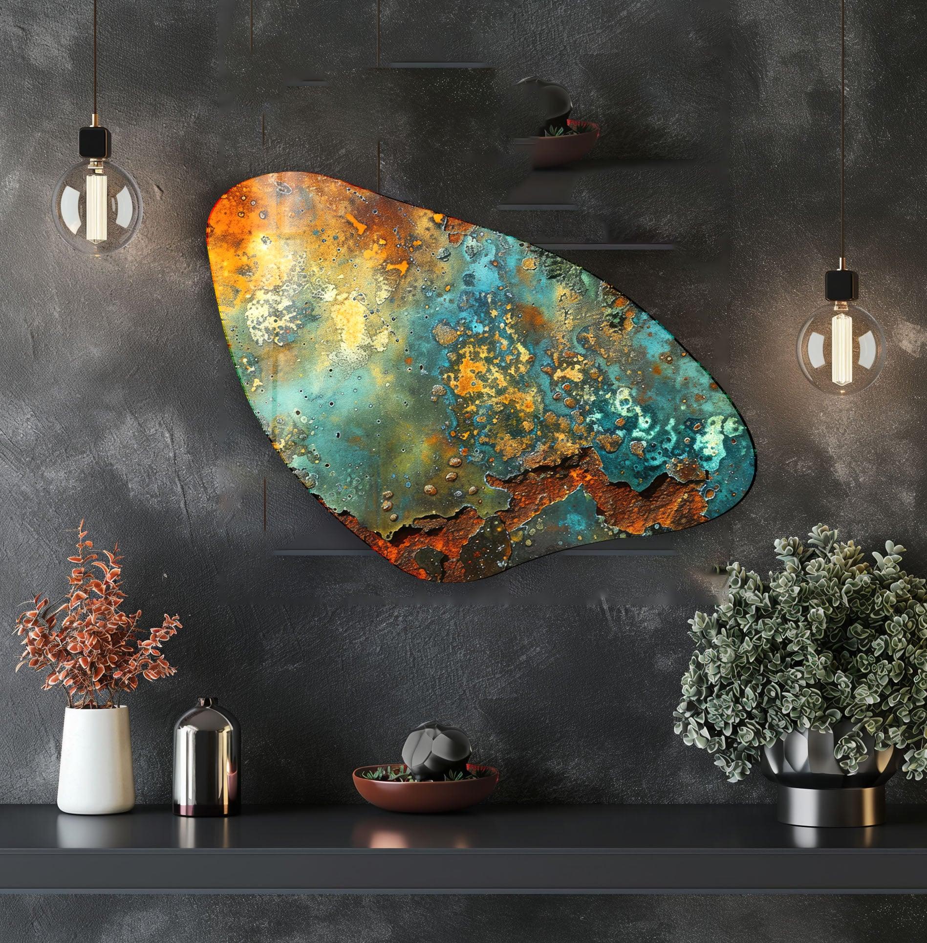 Abstract Green Retro Glass Wall Art – Unique & Durable – MyPhotoStation