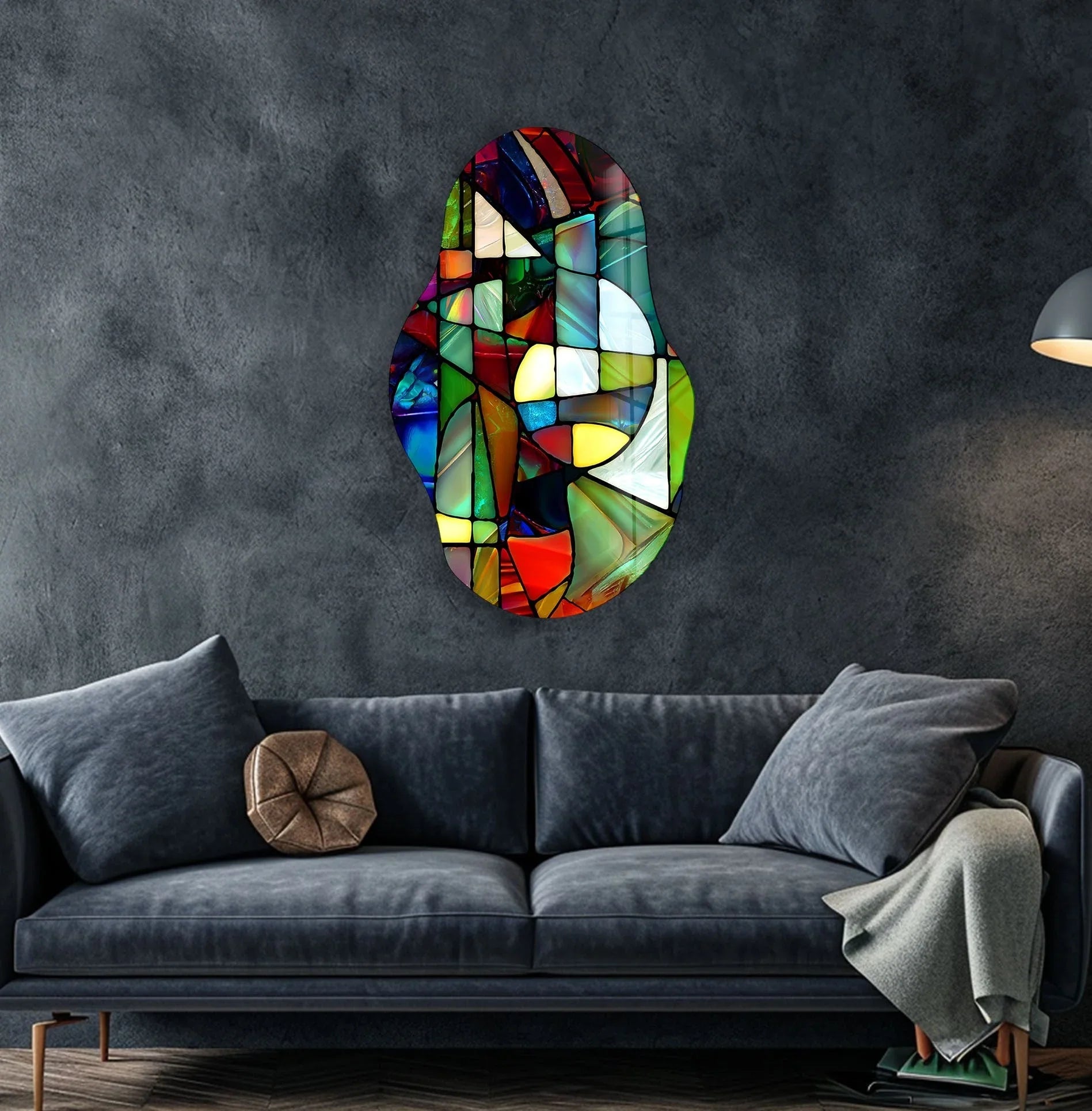 Colorful Modern Stained Glass Wall Art - Glass Wall Art Decor ...