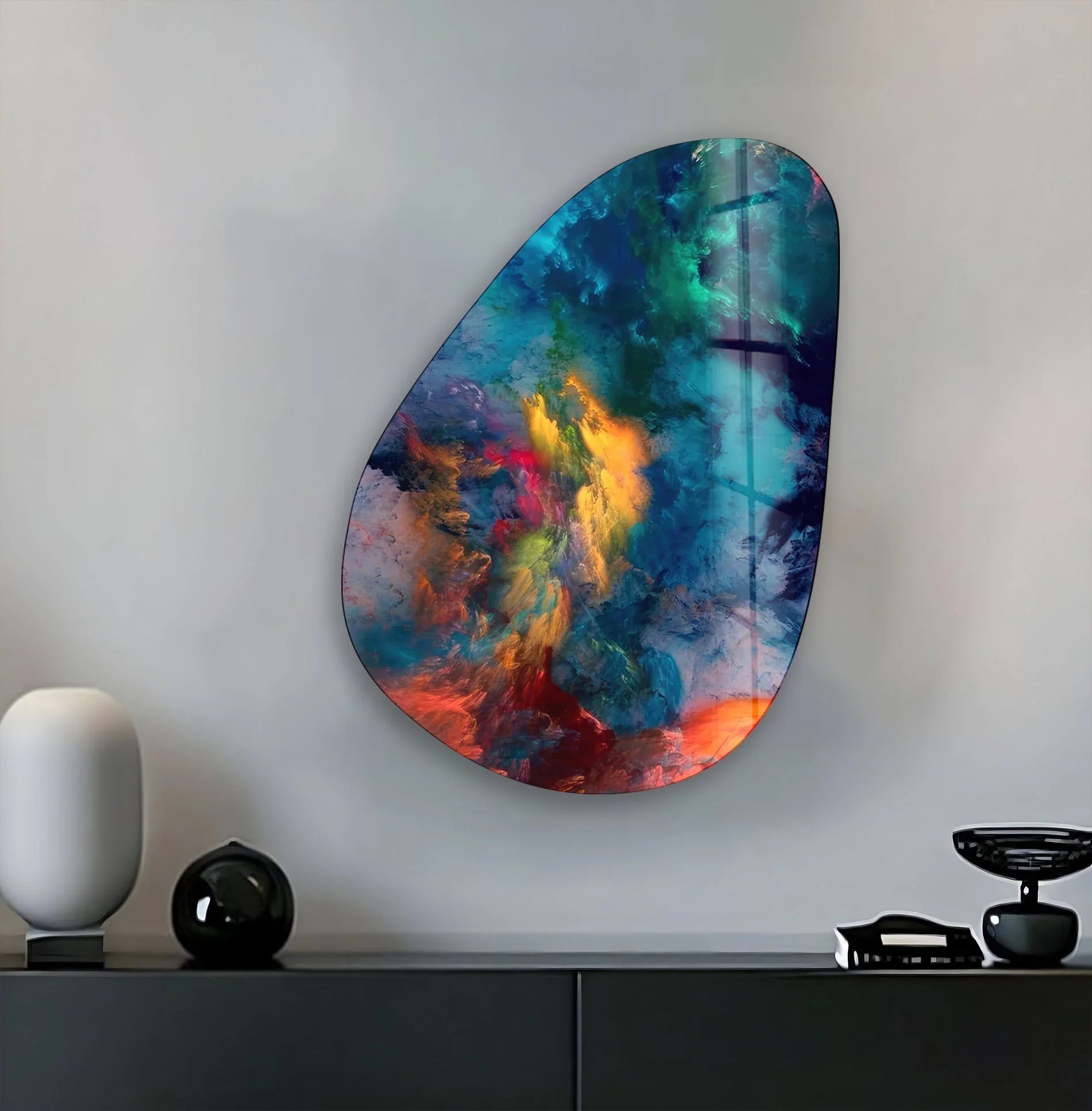 Vivid Blue Abstract – Stunning Glass Wall Art – MyPhotoStation