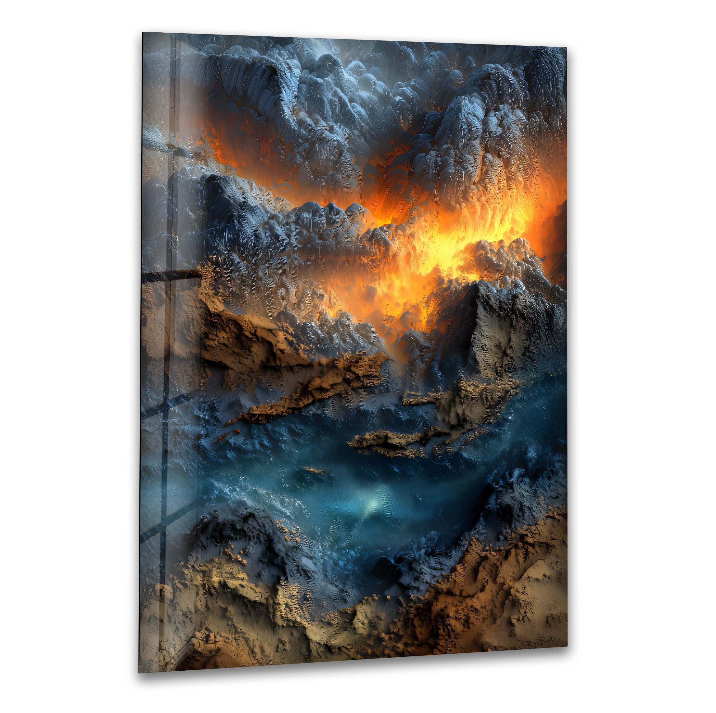 Infernal Spirit Wall Art – Skull & Flame Fantasy Glass Print ...