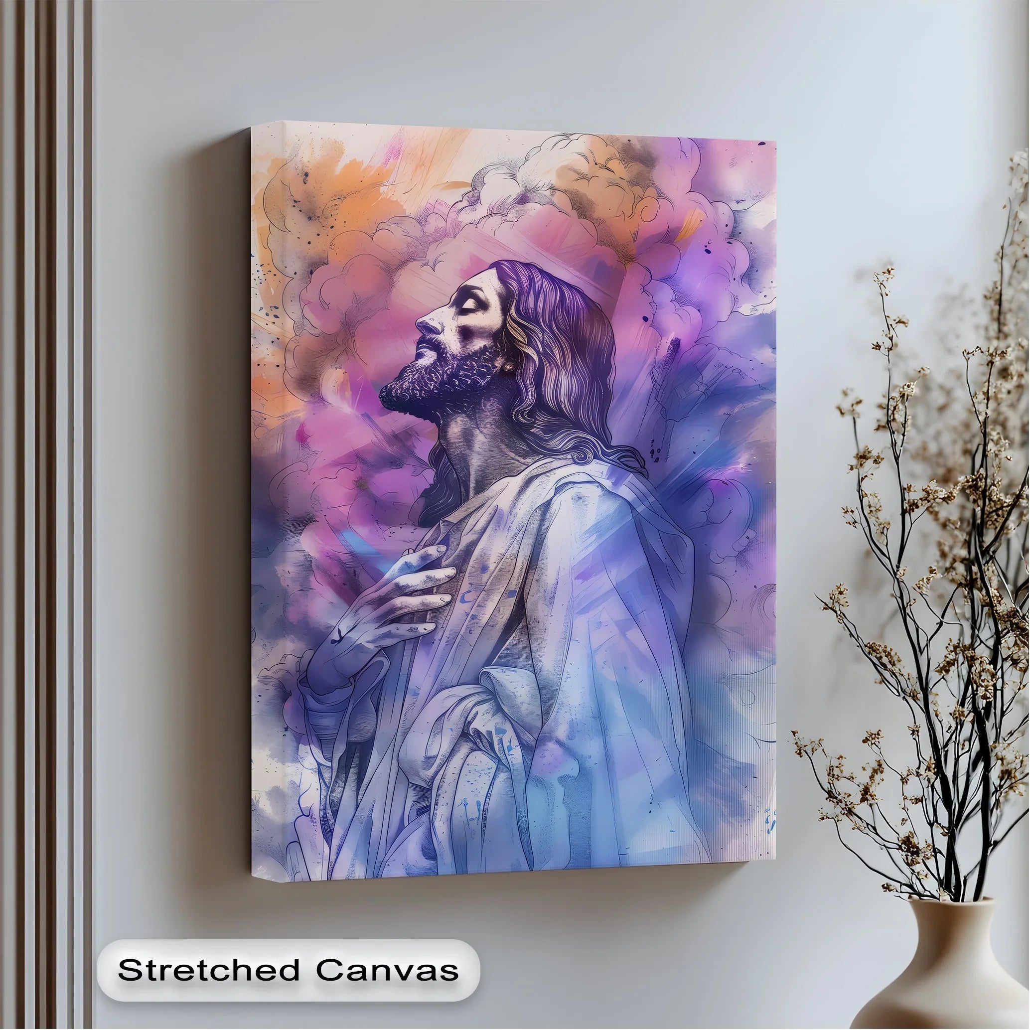 Jesus Looking to the Heavens – Jesus Canvas Print – MyPhotoStation