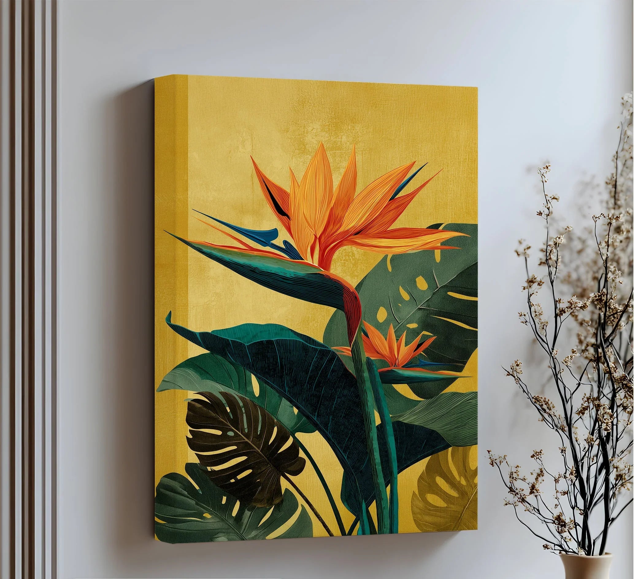 Tropical Bird of Paradise Bloom – Bold Botanical Canvas Print ...