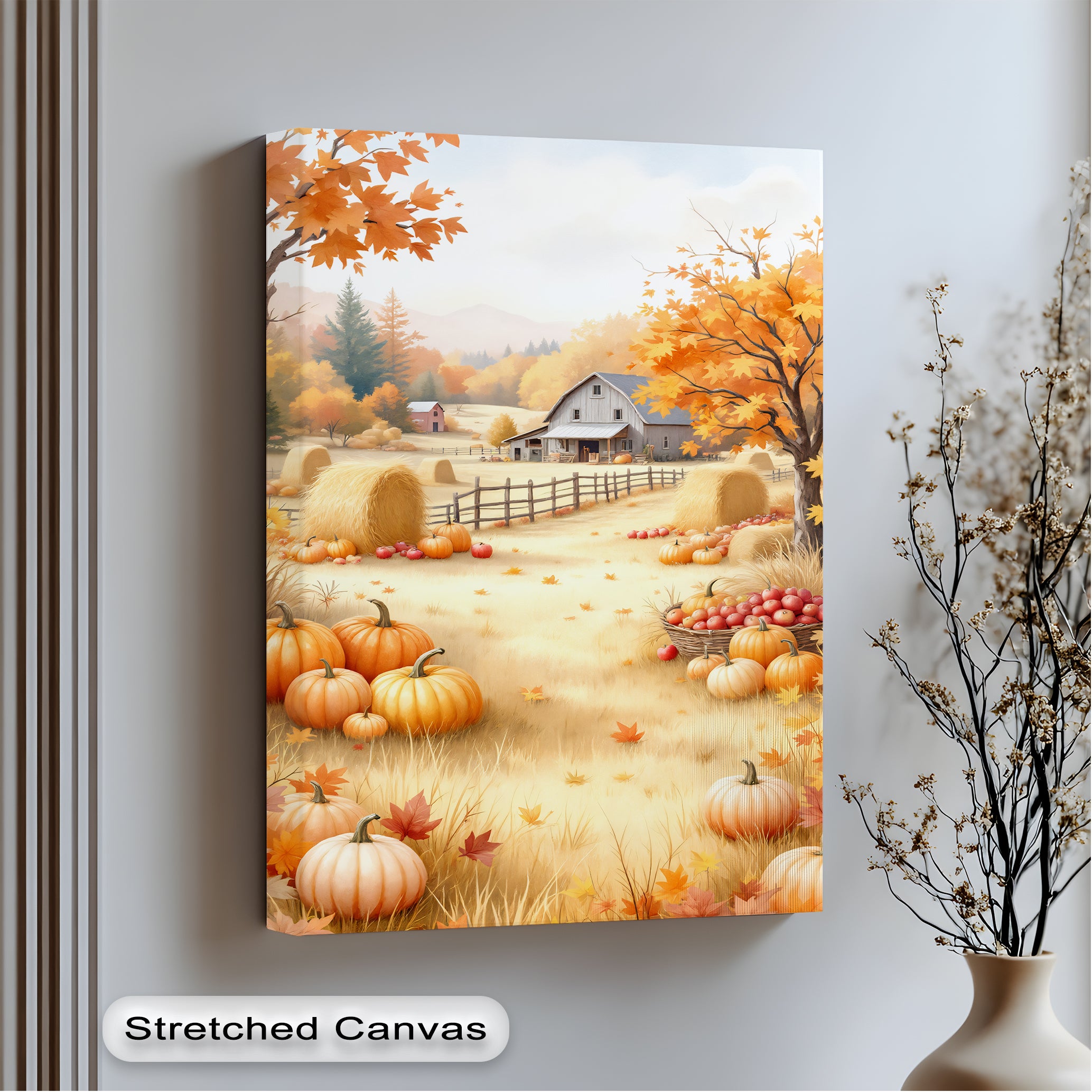 Rustic Autumn Pumpkin - Fall Canvas Wall Art | Large Canvas Art ...