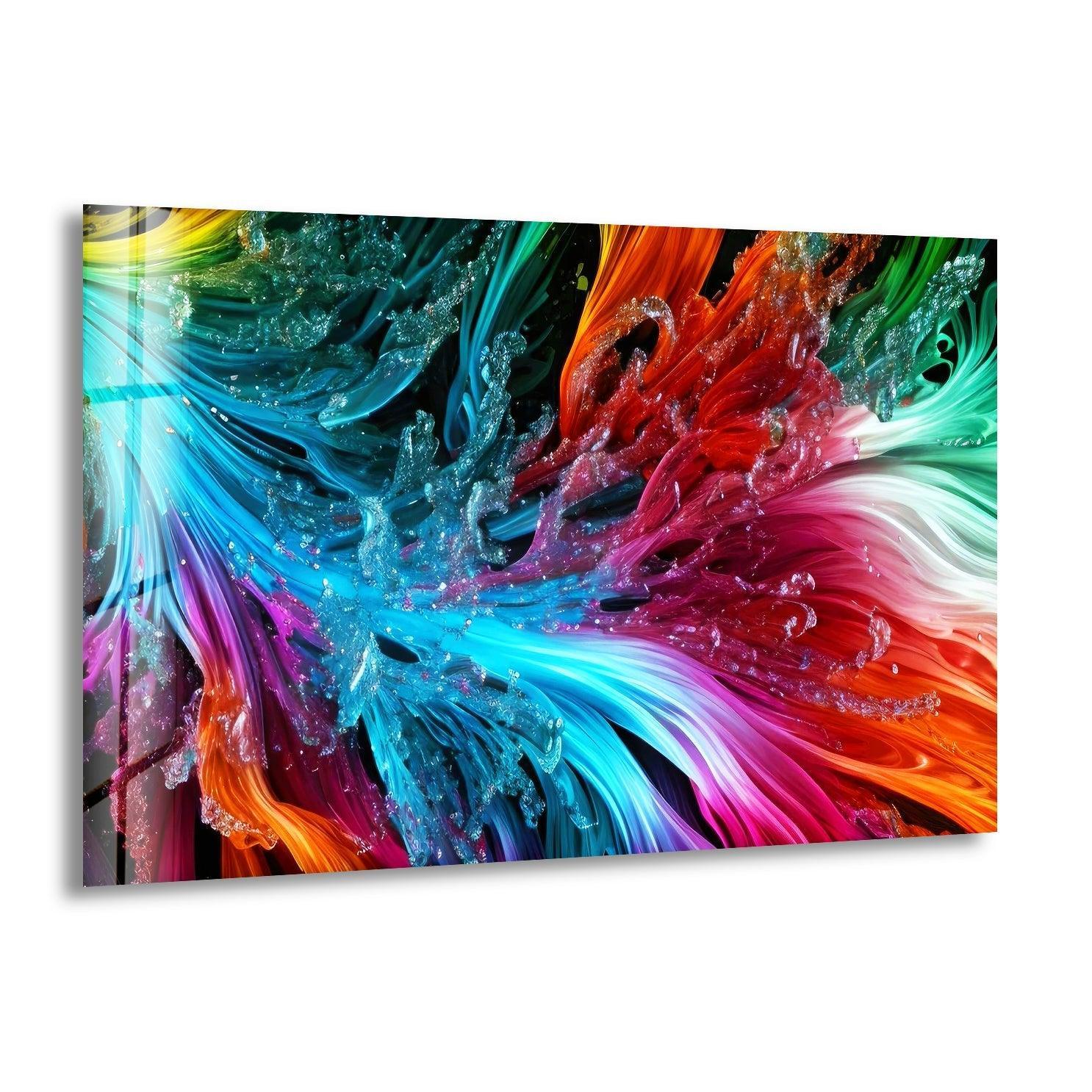 Abstract Colorful Glass Wall Art – Vibrant Masterpiece