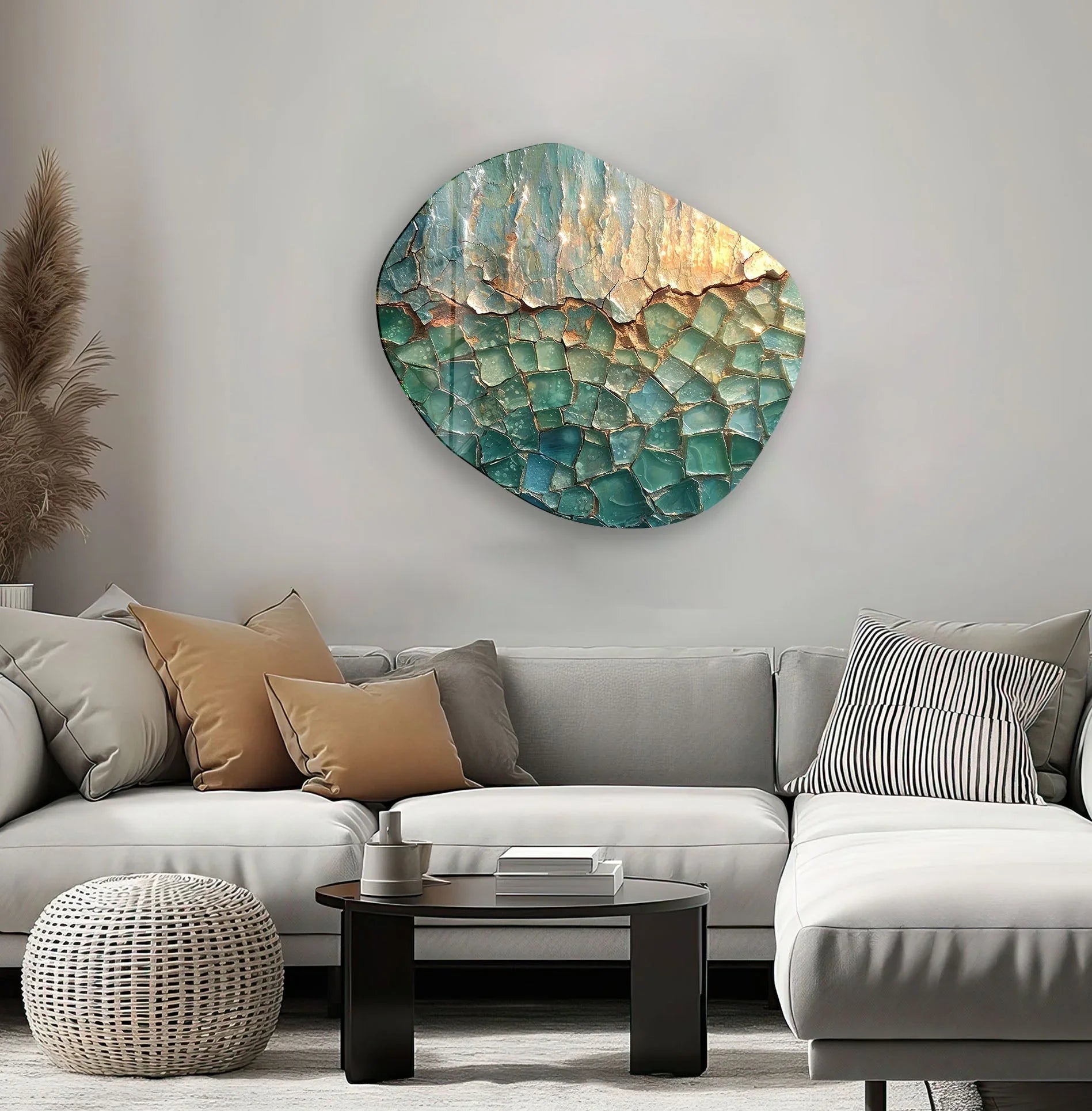 Abstract Pastel Green Glass Wall Art - Elegant Design – MyPhotoStation