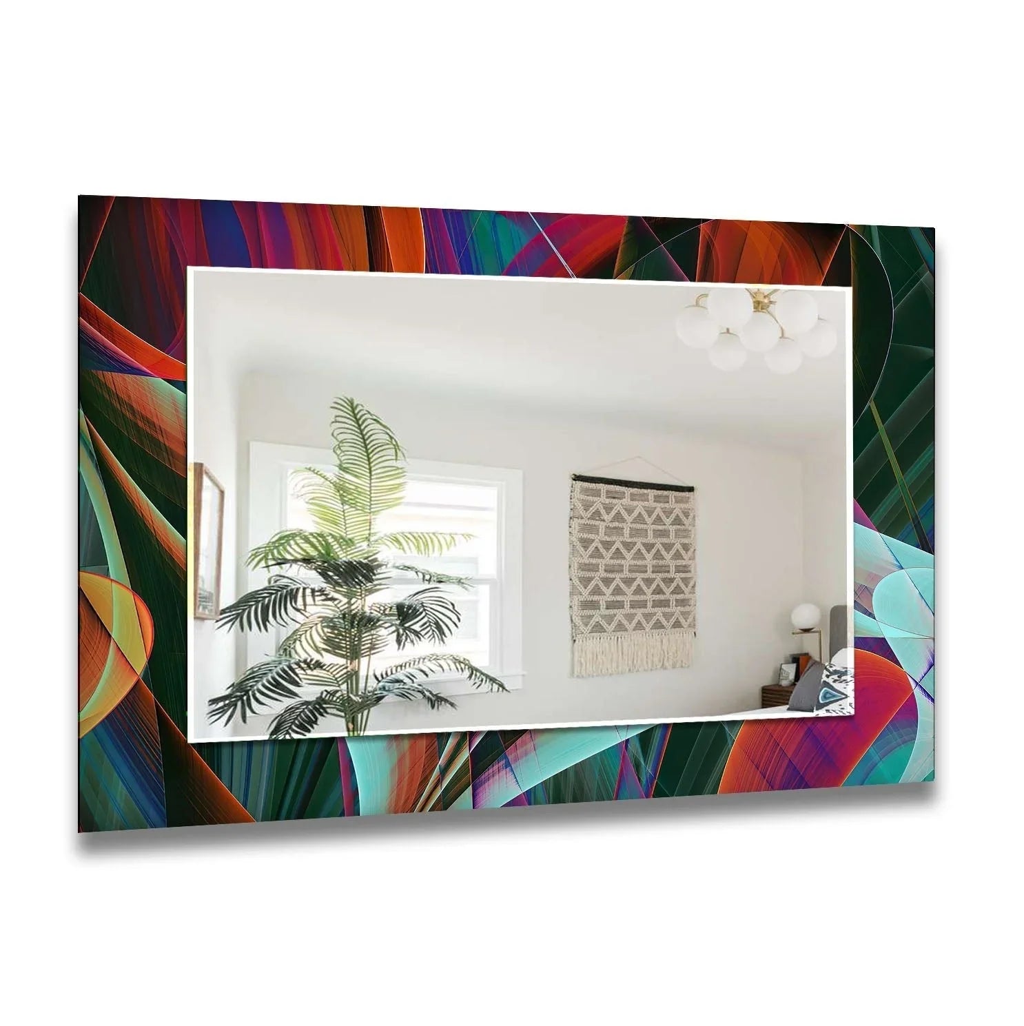 Abstract Fractal Red Wall Mirror – Modern Art Decor – MyPhotoStation