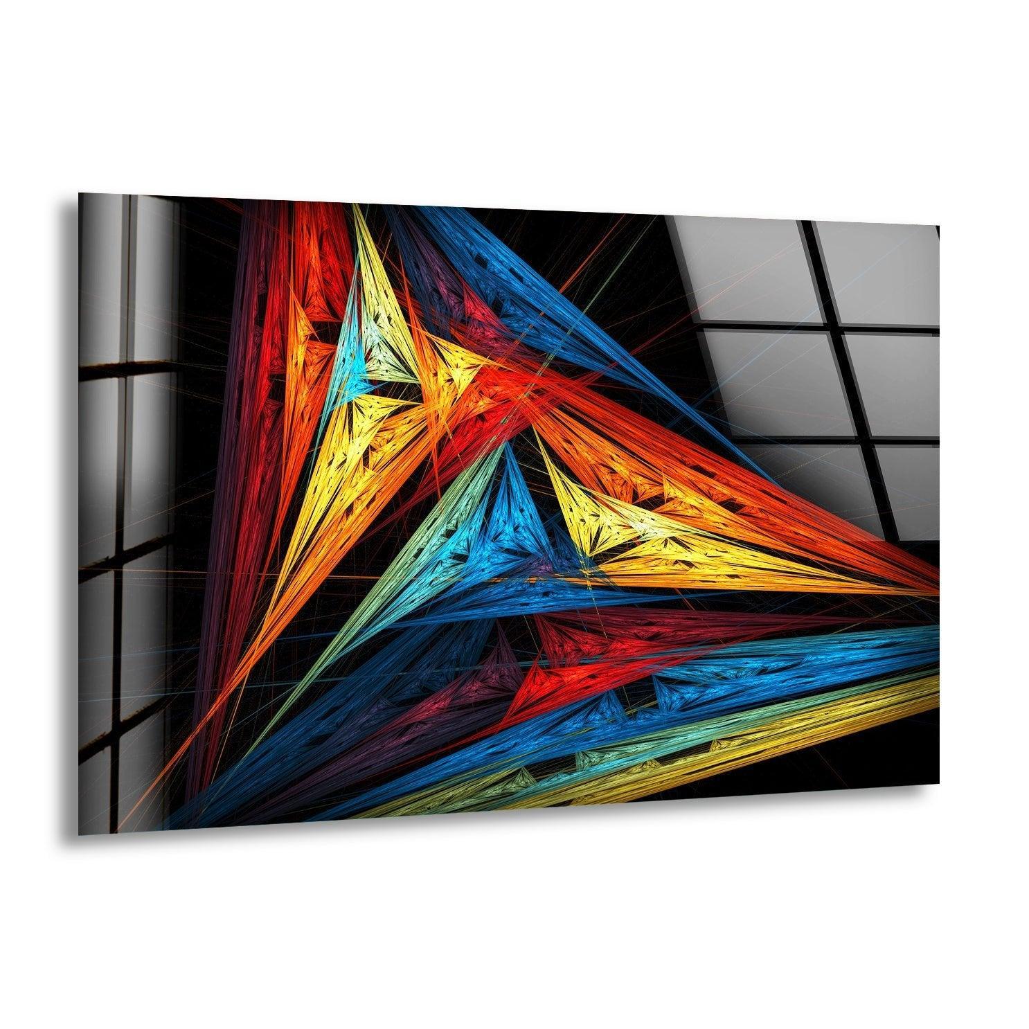 Triangles Abstract Wall Art – Modern Geometric Glass Decor – MyPhotoStation