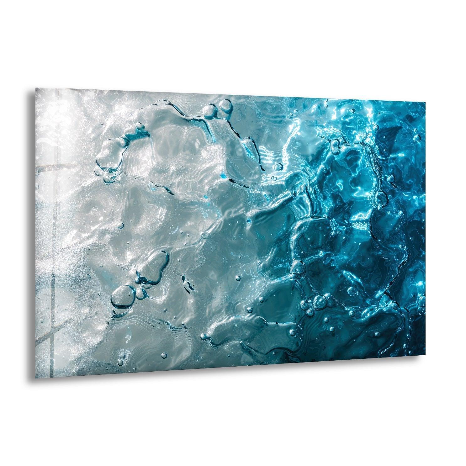 Abstract Water Effect Glass Wall Art – Flowing Modern Décor ...