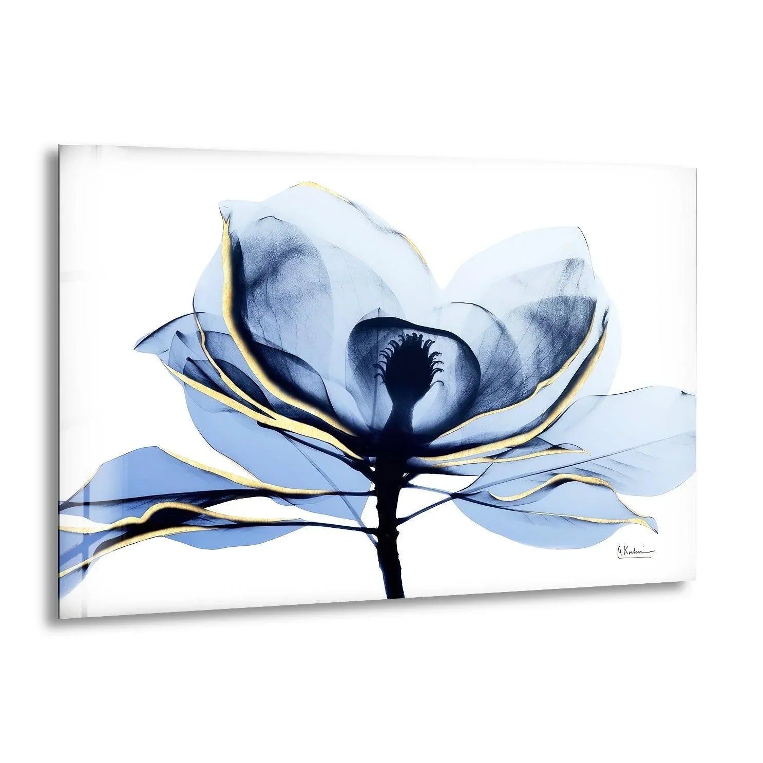 Albert Koetsier Midnight Magnolia Glass Art – Floral Grace