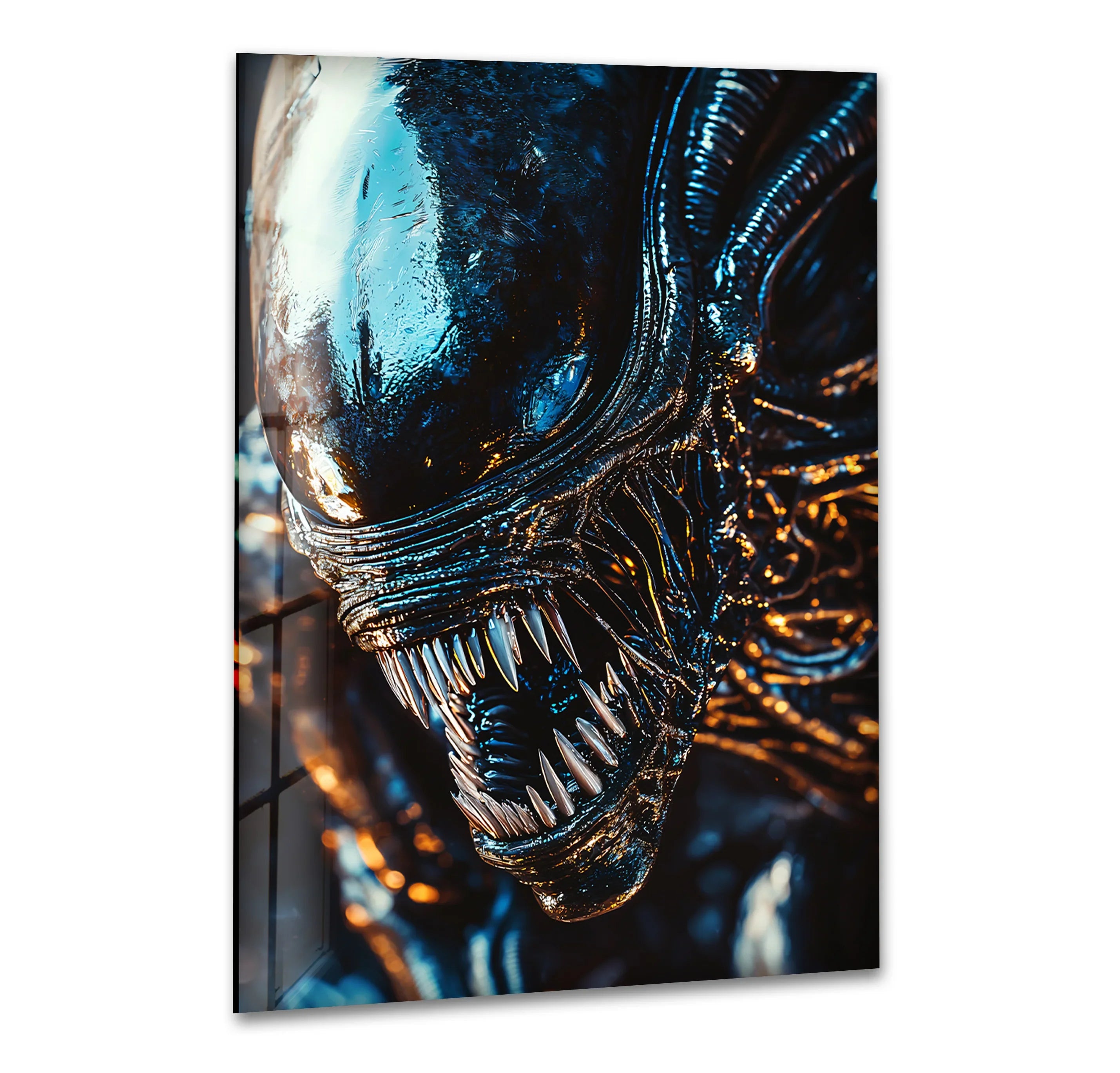Alien Warrior Cinema Artwork – Sci-Fi Glass Wall Art – MyPhotoStation