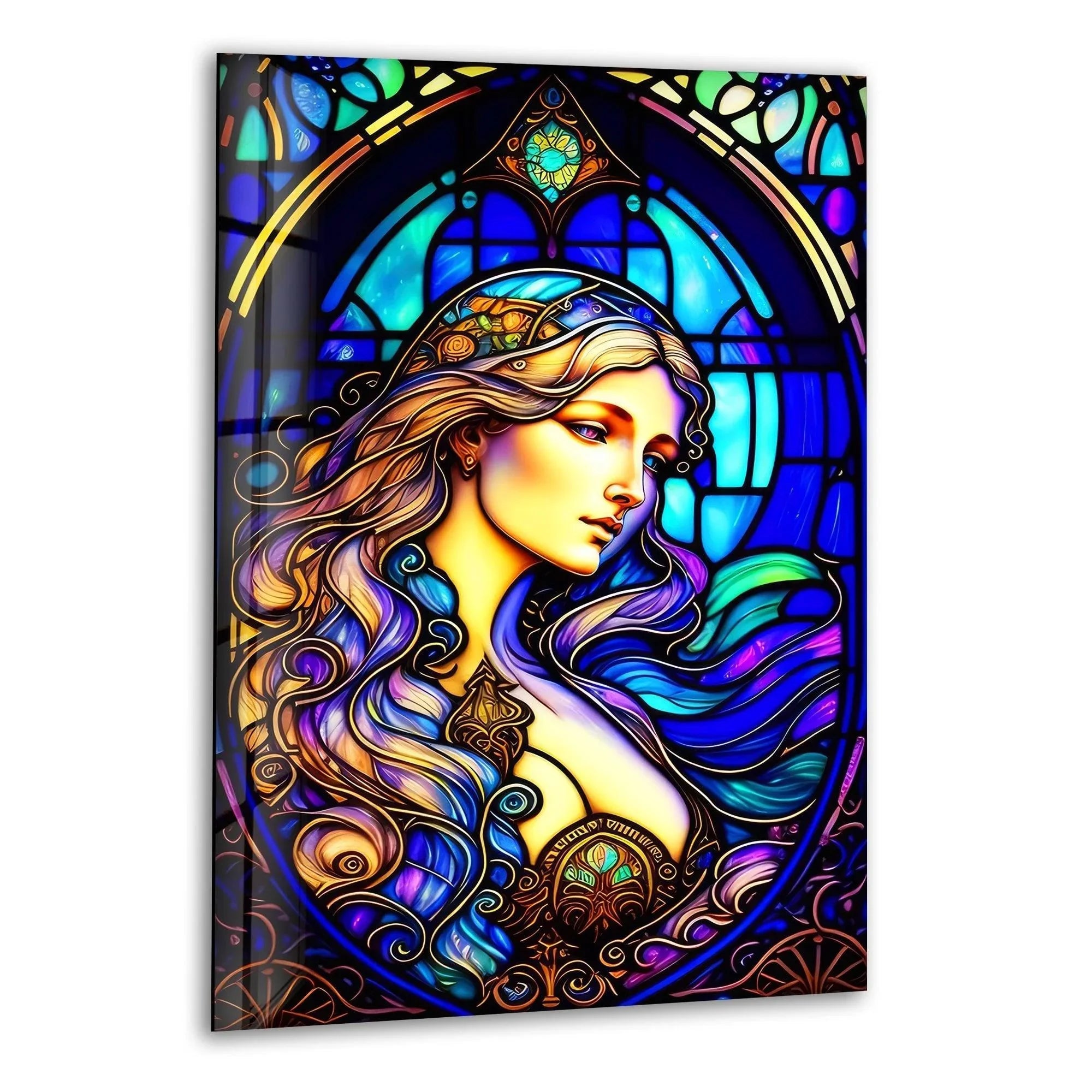 Aurora Princess Stained Glass Art – Regal Elegance – MyPhotoStation