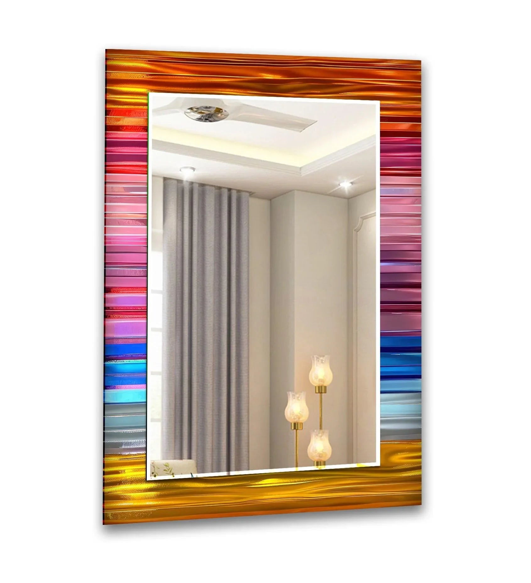 Colorful Lines Abstract Wall Mirror – Artistic Home Decor – MyPhotoStation