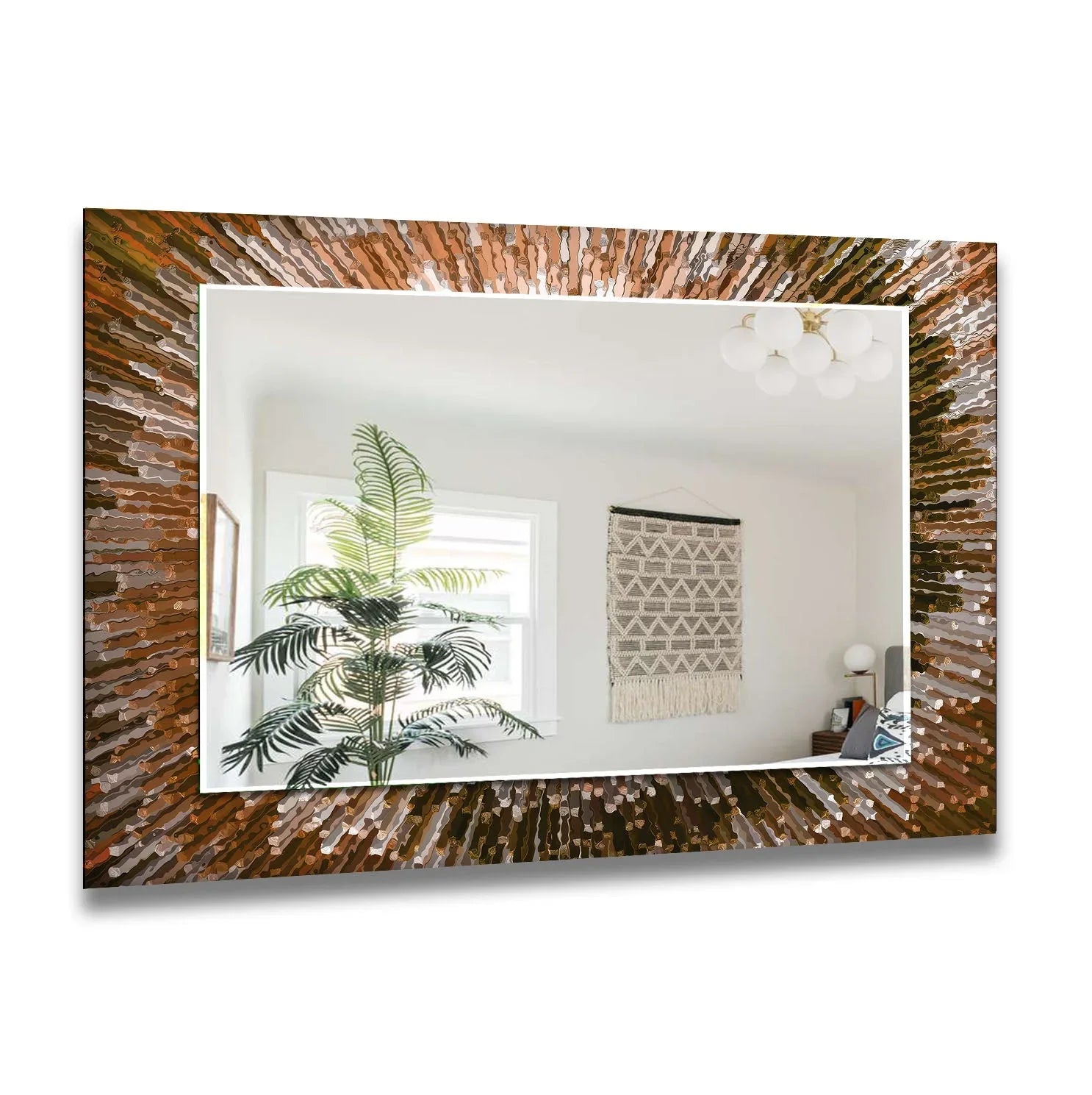 Orange Splash Abstract Wall Mirror – Vibrant and Modern – MyPhotoStation