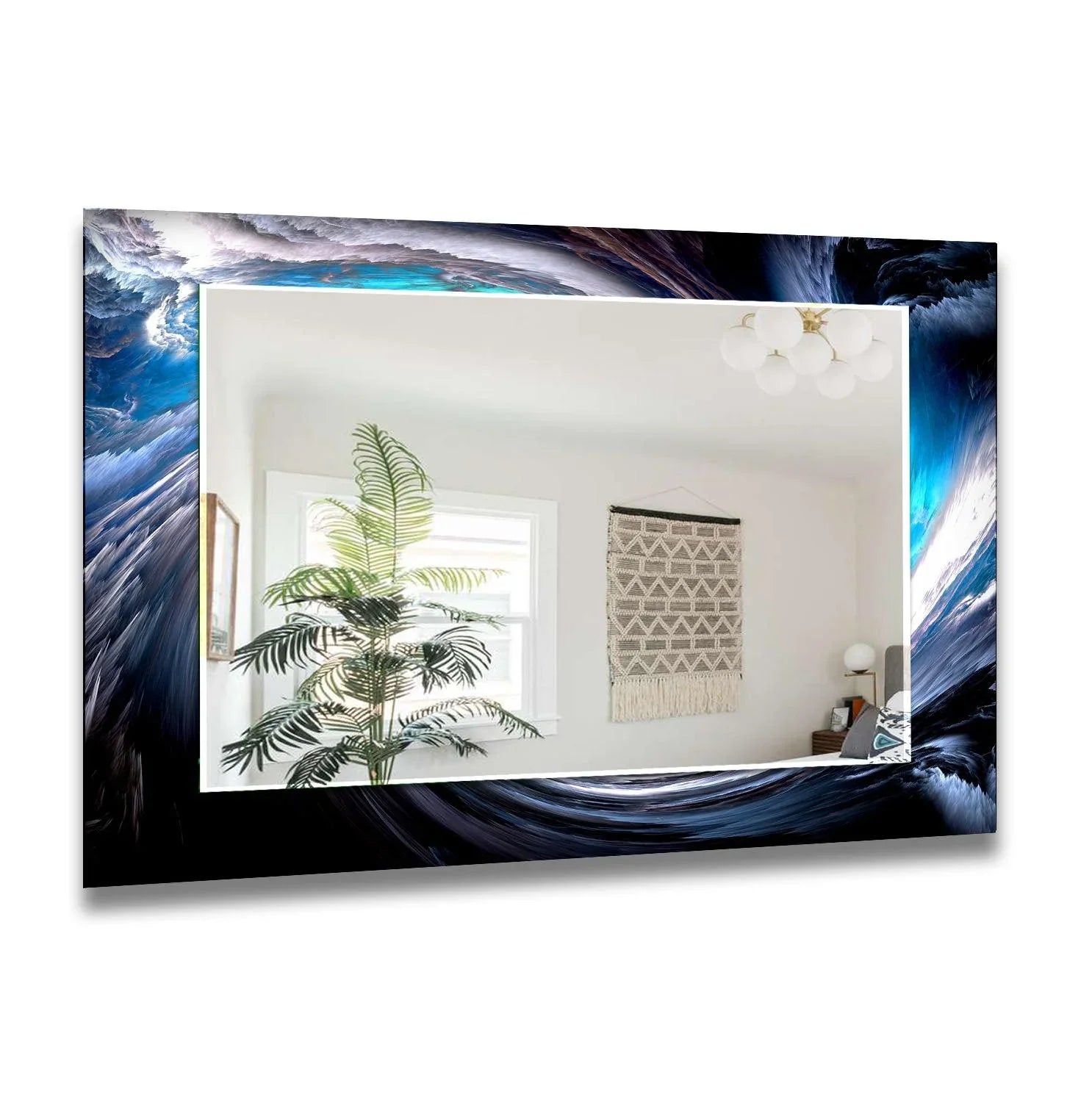 Vortex Abstract Wall Mirror – Modern Swirl Design Glass Art ...