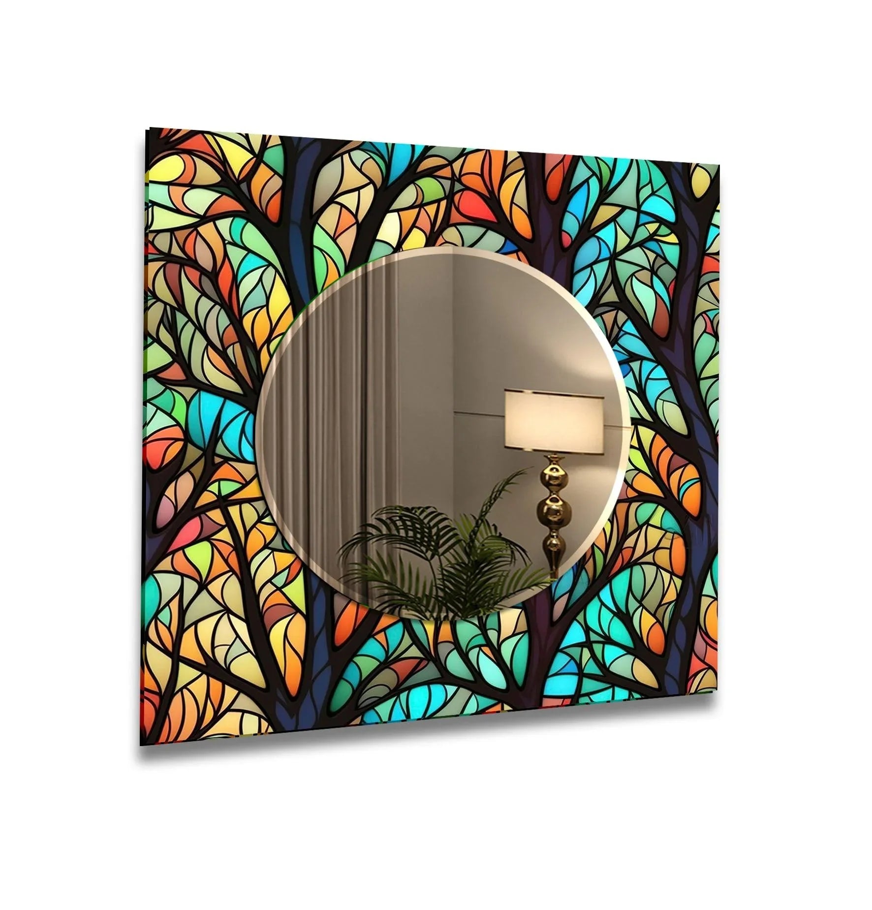 Stained Trees Wall Mirror-Small Wall Mirror | MyPhotoStation