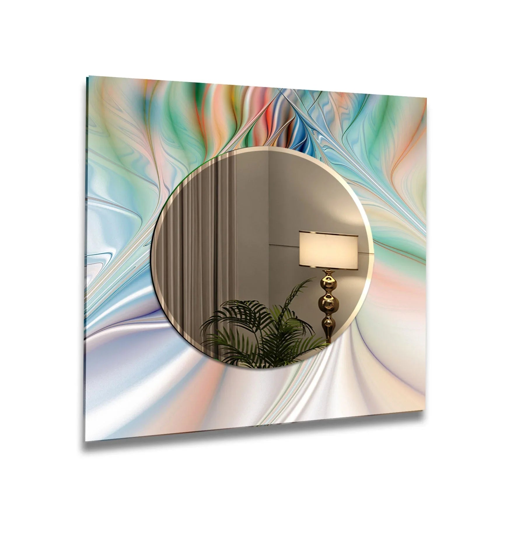 Shiny 3D Abstract Wall Mirror – Modern Elegance – MyPhotoStation
