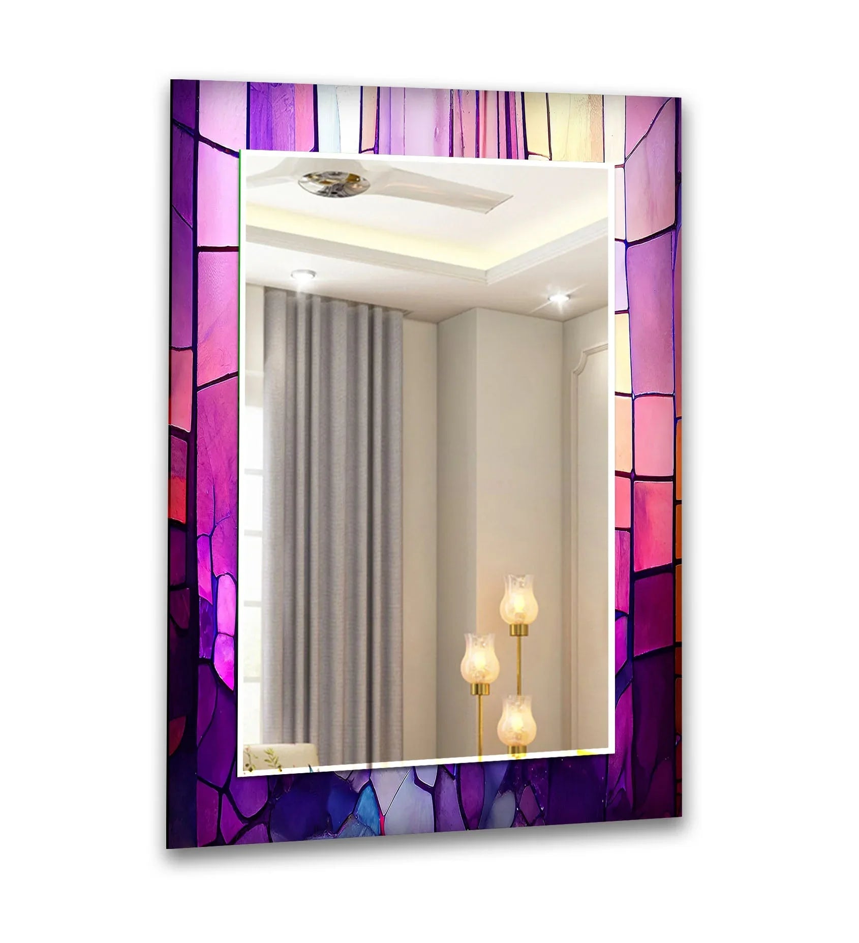 Stained Purple Wall Mirrors-Huge Wall Mirror | MyPhotoStation