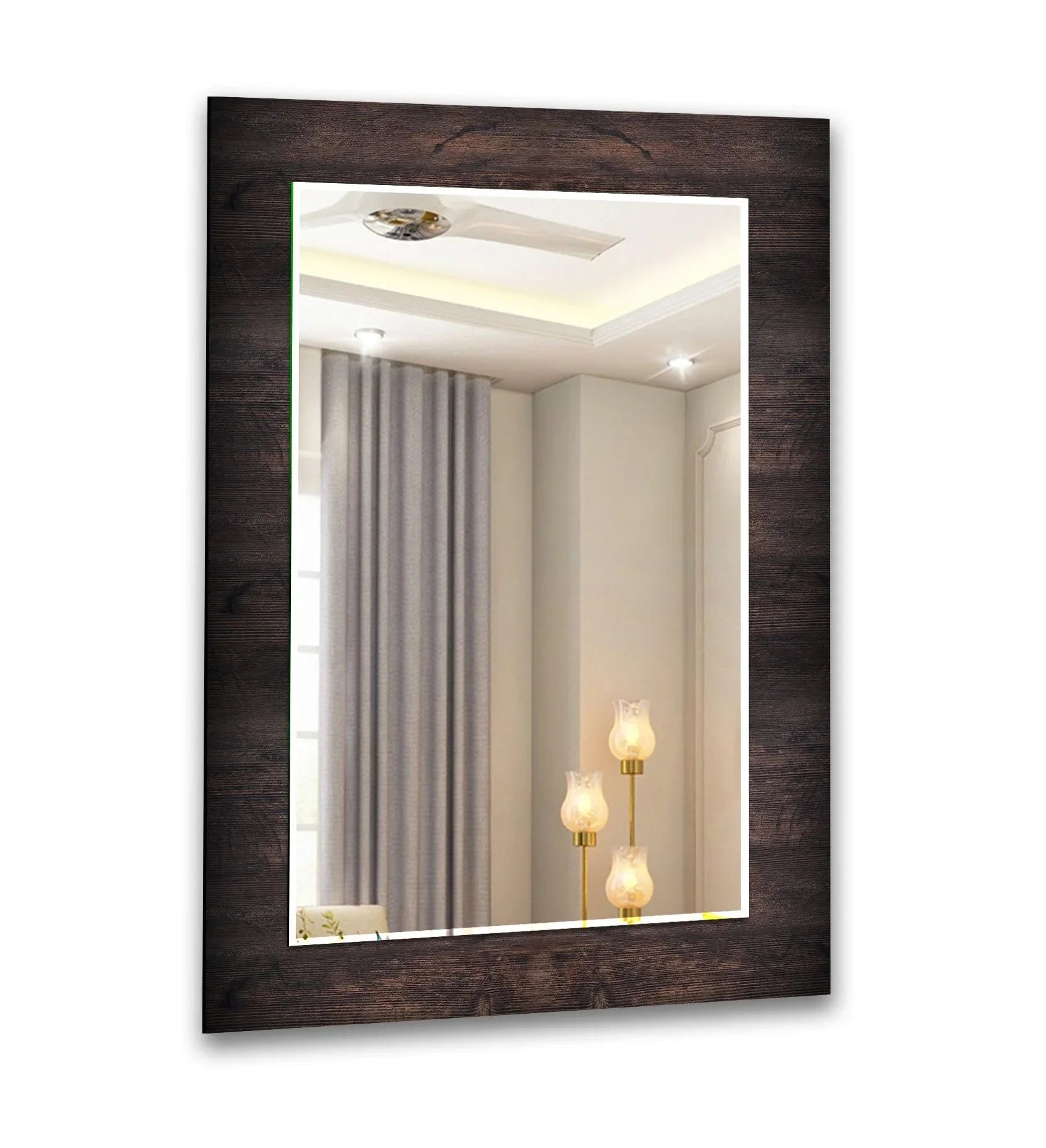 ark Brown Wood Wall Mirror – Classic Rustic Design