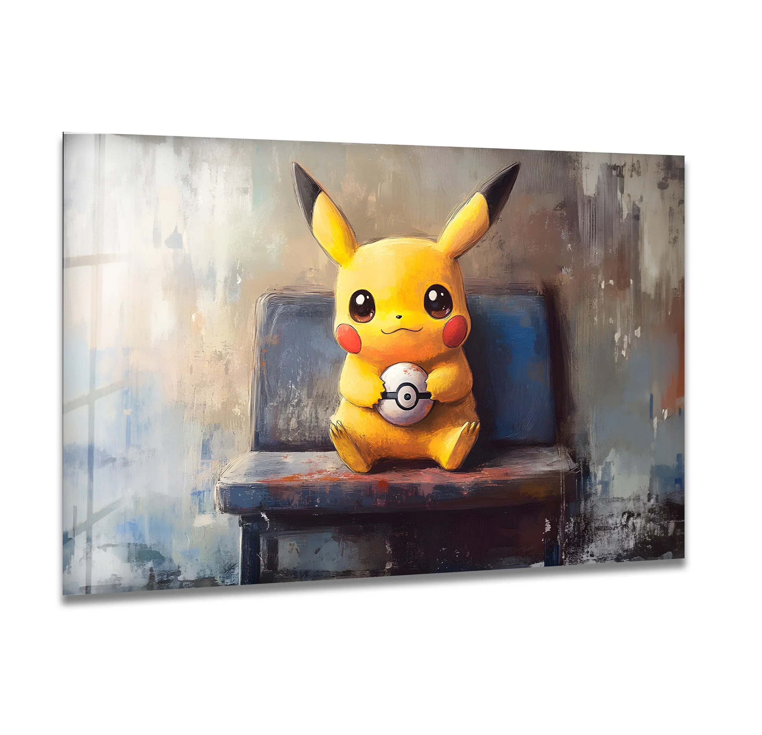 Baby Pikachu Animation Glass Wall Art – Playful Nostalgia – MyPhotoStation