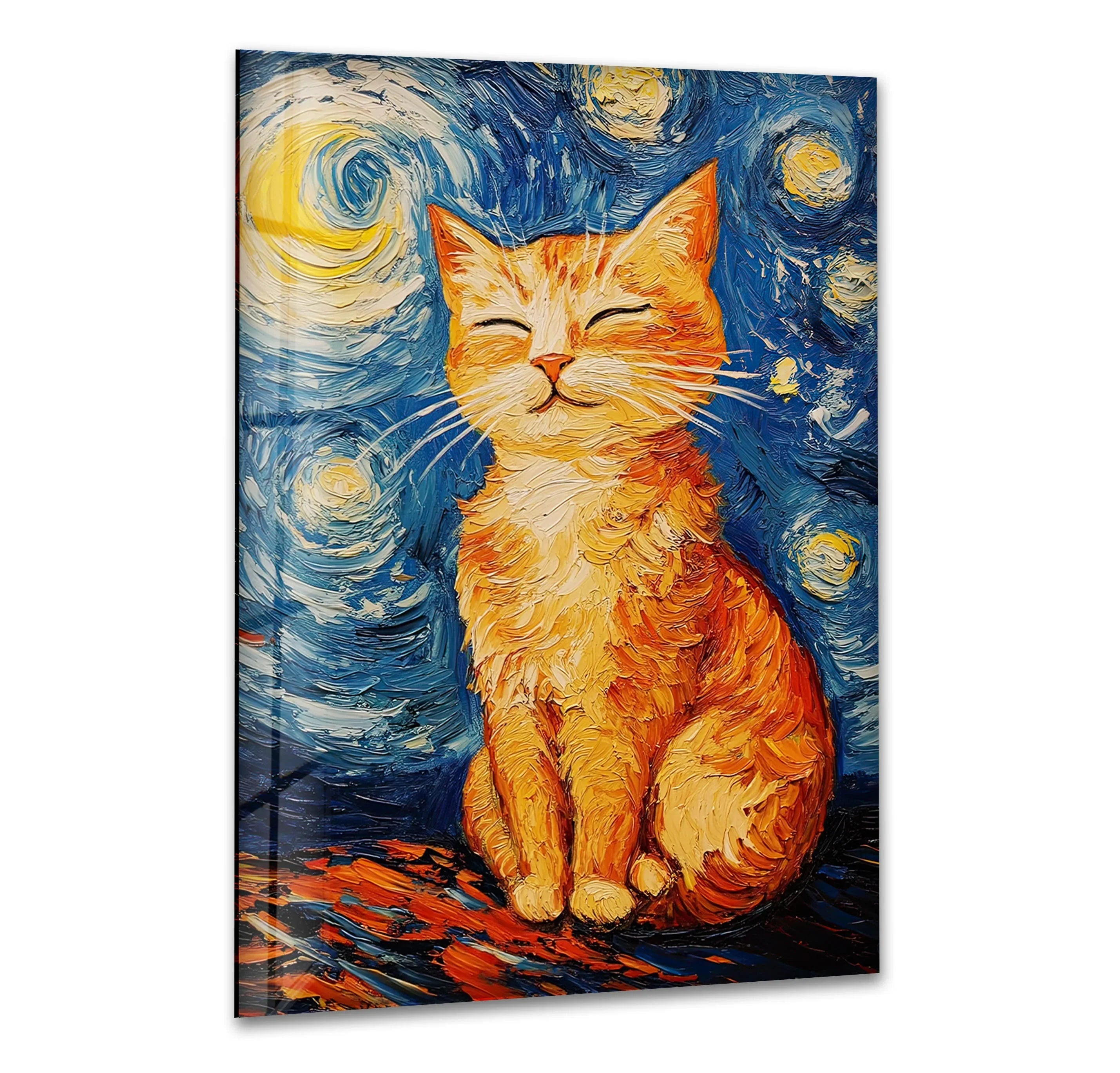 Van Gogh Cat Wall Art – Vibrant Feline Decor – MyPhotoStation