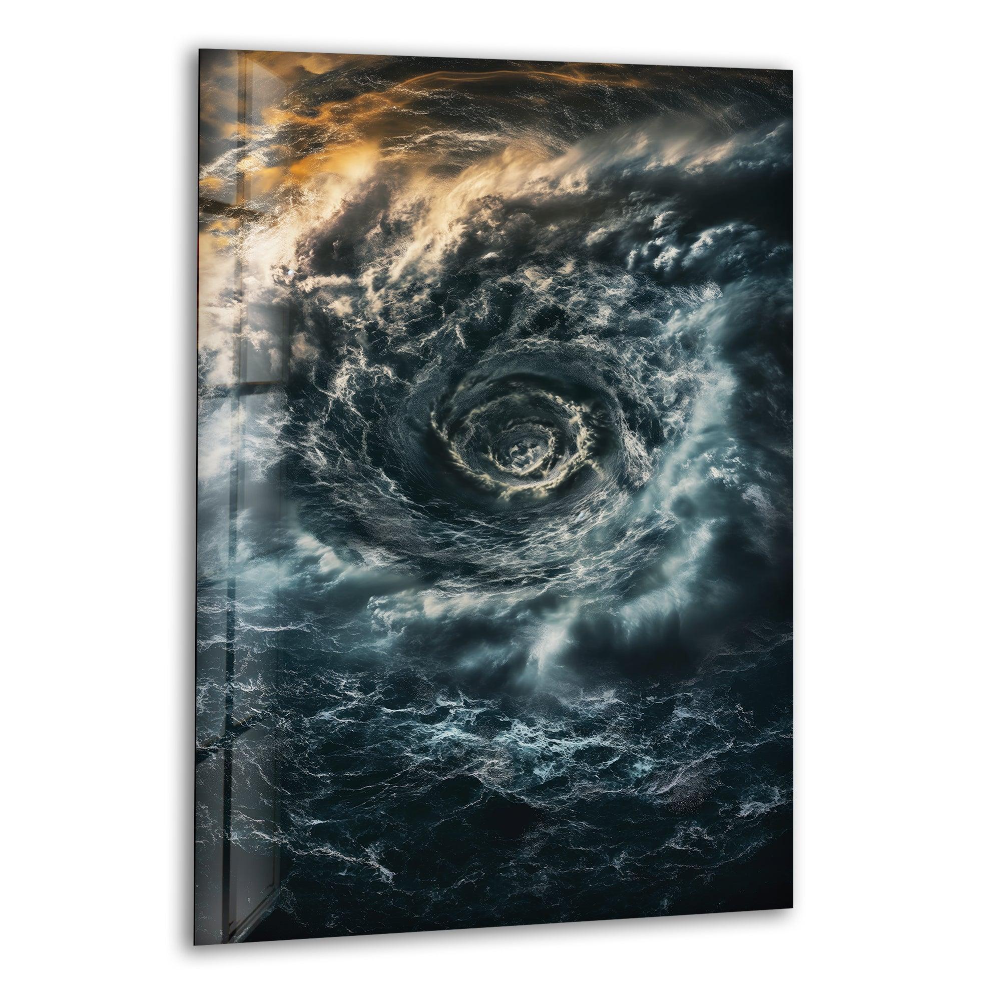Ocean Vortex Oversized Glass Wall Art for Homes – MyPhotoStation