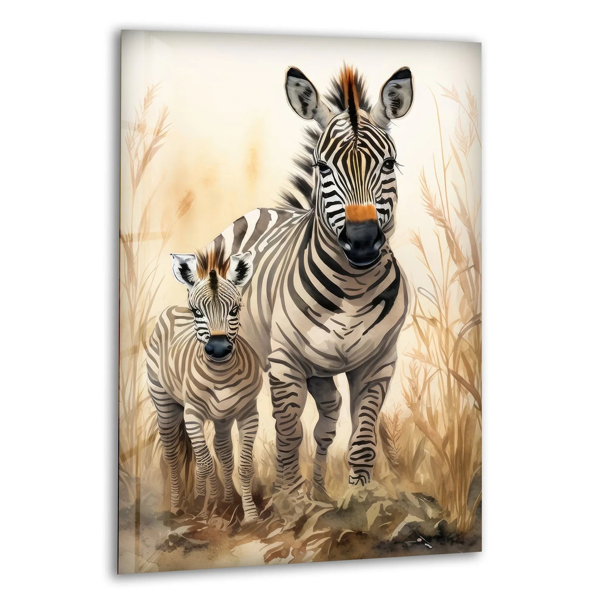 Zebra Family Glass Wall Art-Print Photos On Glass – MyPhotoStation