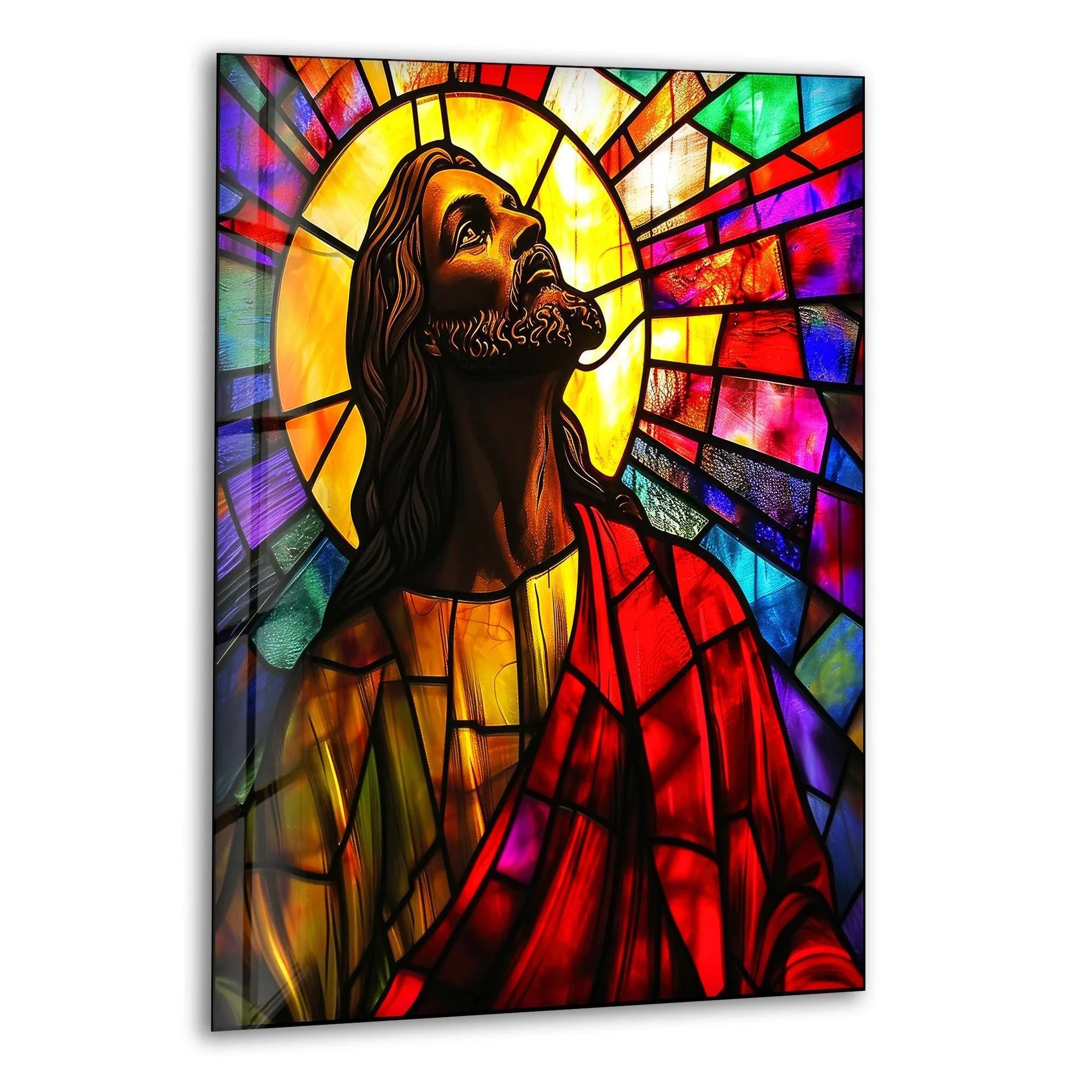 MyPhotoStation: Colorful Portrait Of Jesus Glass Art Prints