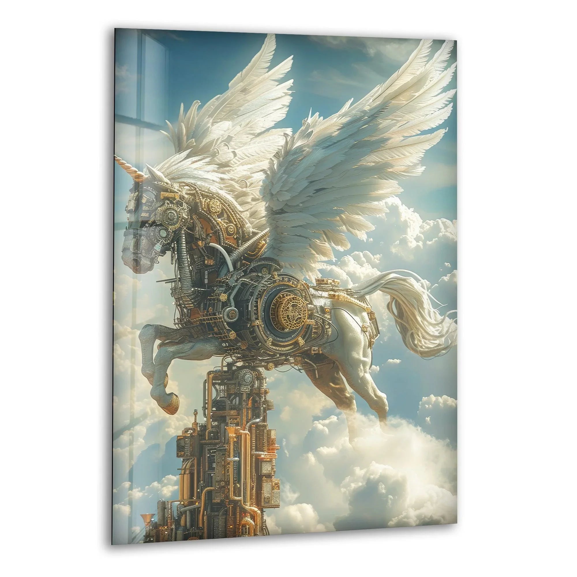 Majestic Pegasus Glass Wall Art – Unique Animal Decor – MyPhotoStation