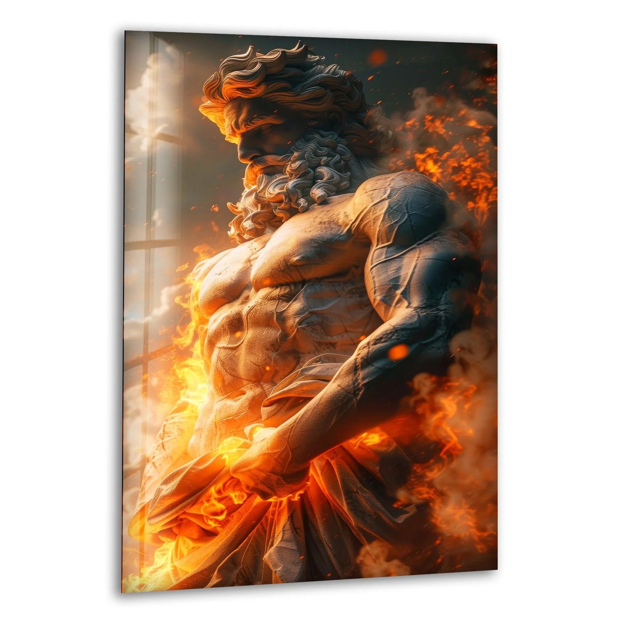 Zeus in Flames Wall Art – Mythical Power Decor – MyPhotoStation