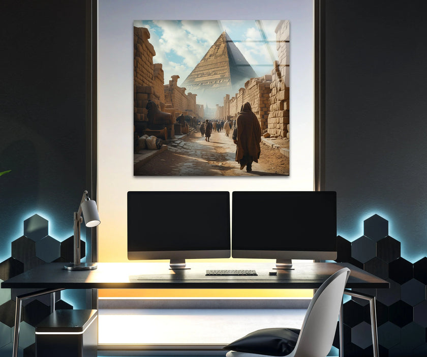 MyPhotoStation: Egypt's Pyramids of Giza Glass Wall Art