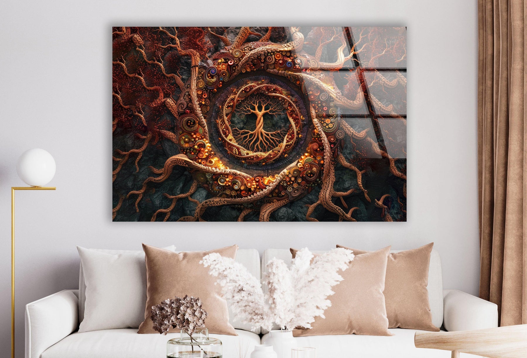 Tree of Life Branches Stained Glass Wall Art – Nature-Inspired Decor ...