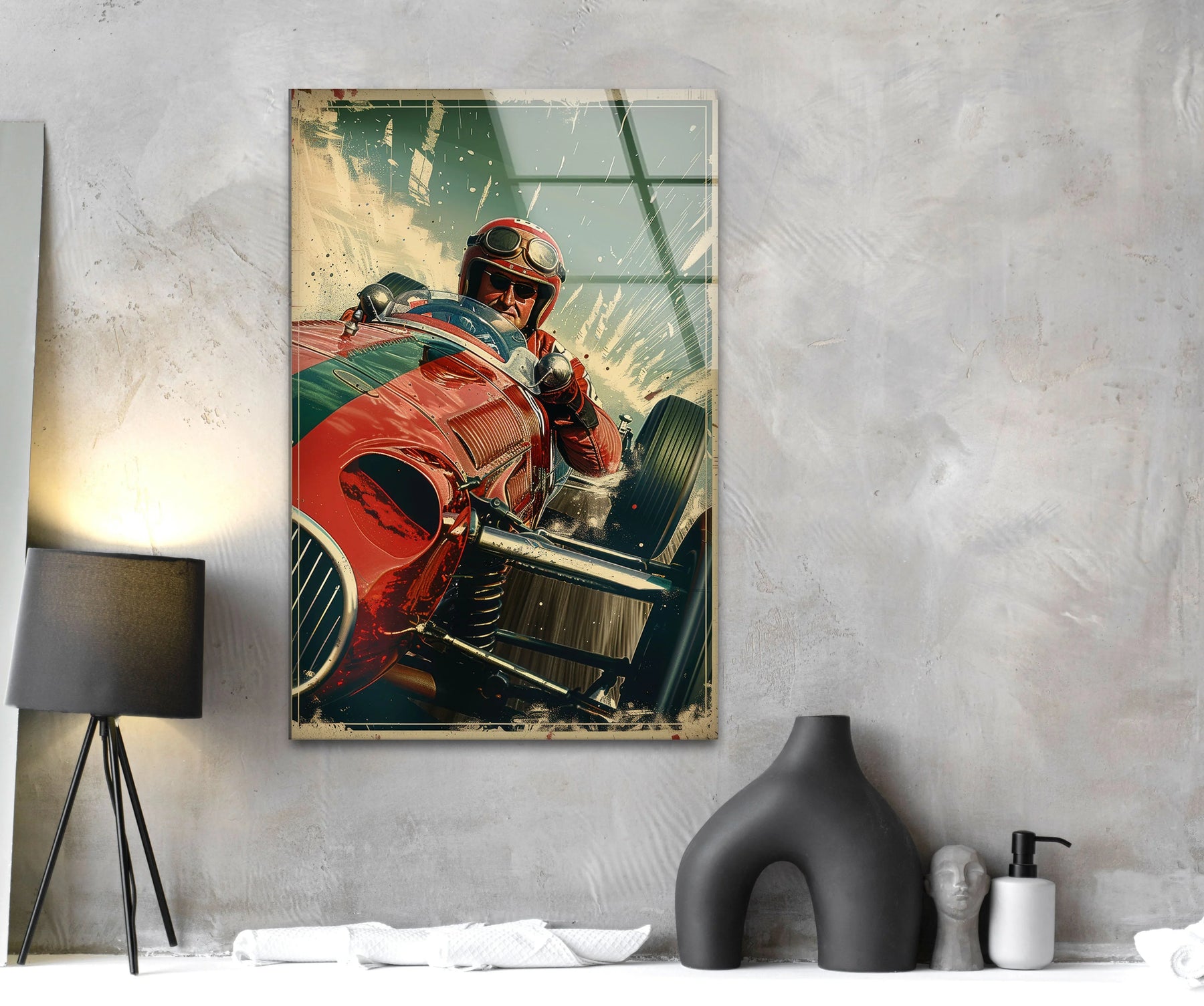 Vintage Red Car Wall Art – Classic Racing Decor – MyPhotoStation