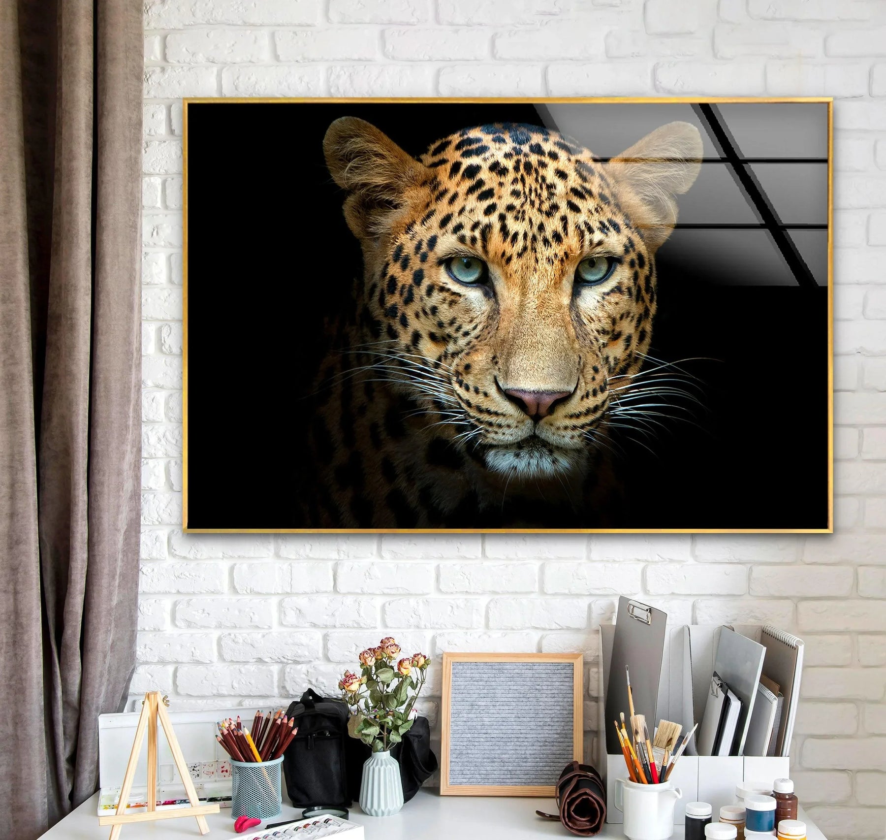 Cool Leopard Portrait Wall Art – Wildlife Elegance – MyPhotoStation