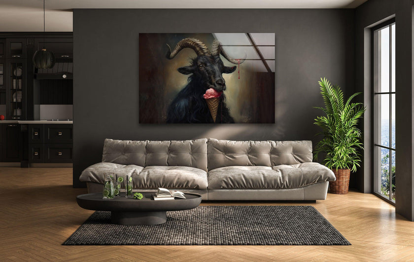 MyPhotoStation: Horned Goat Glass Wall Pictures & Cool Art