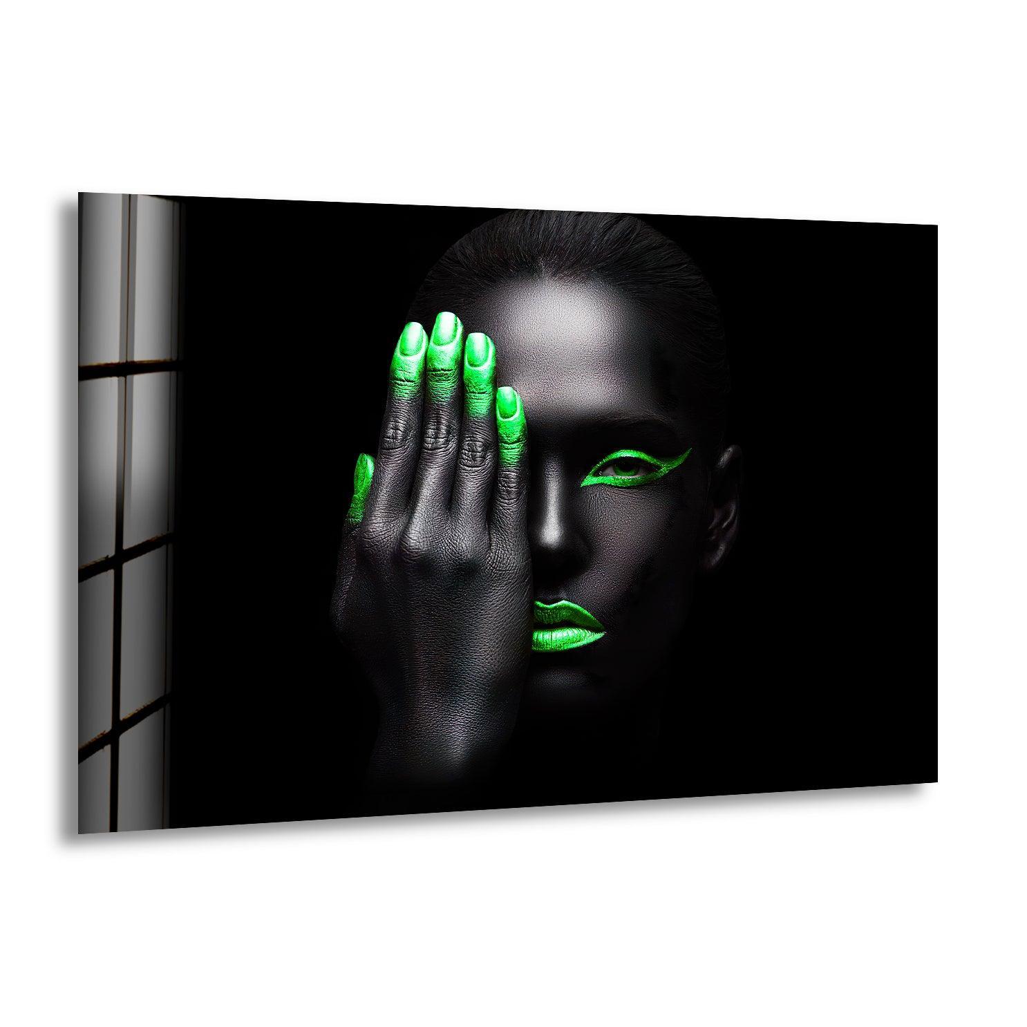 Green Woman Face Wall Art – Bold & Modern Decor – MyPhotoStation