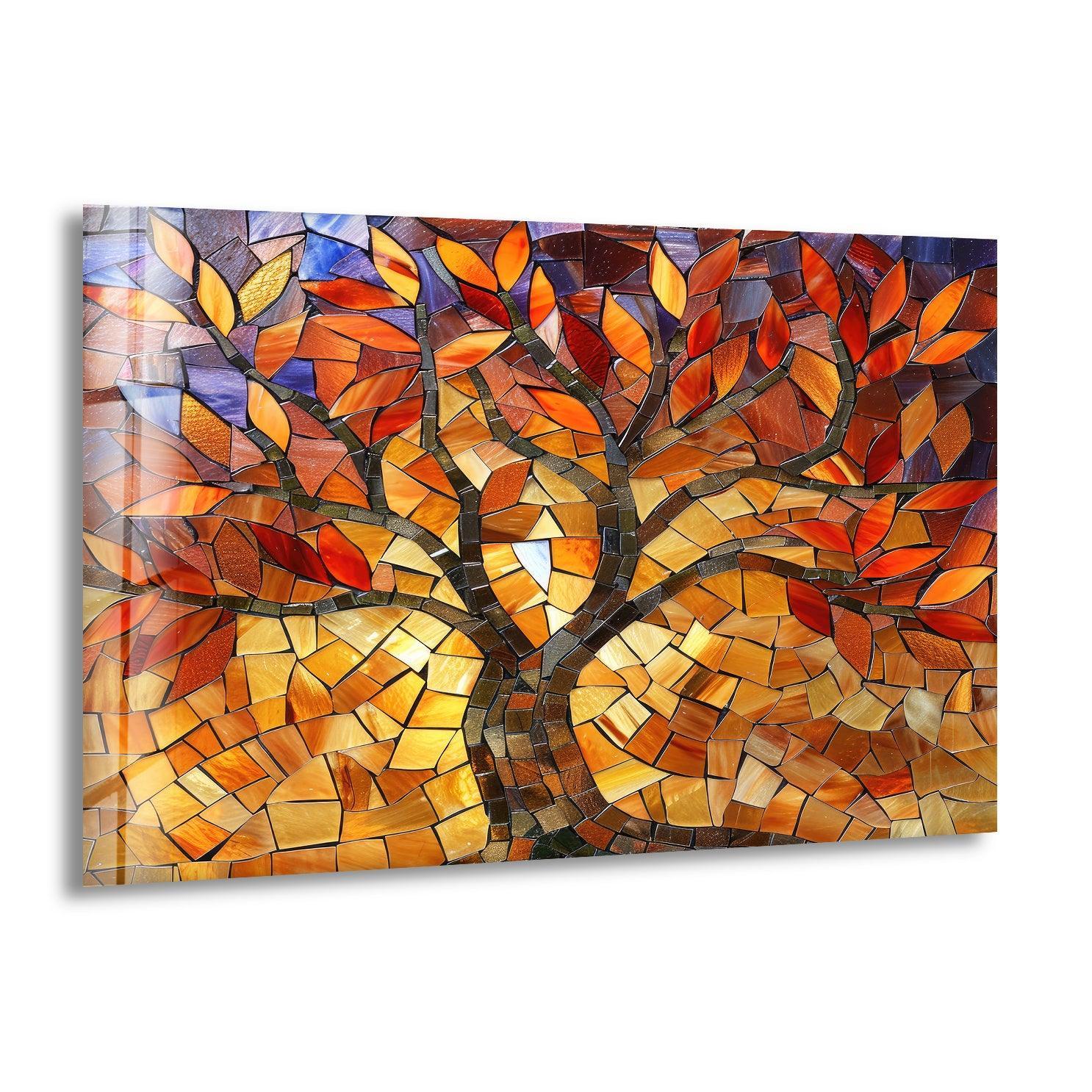 Mosaic Tree of Life Art – Autumn Glass Decor – MyPhotoStation